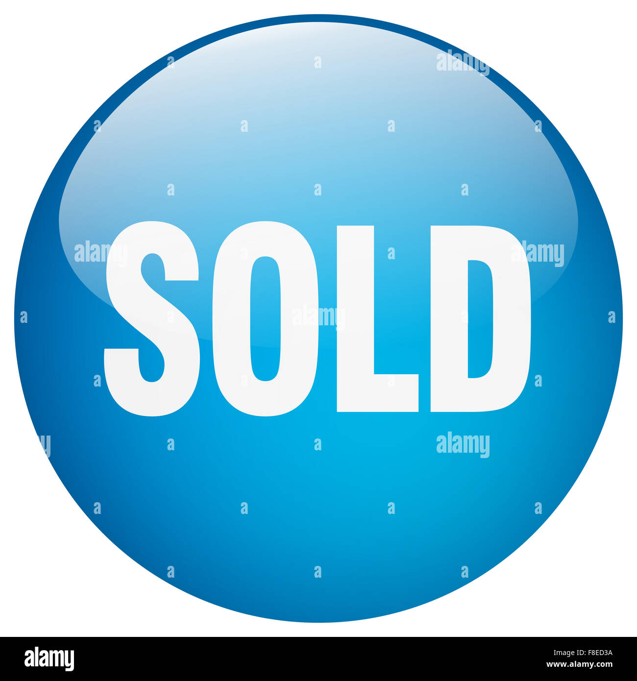sold blue round gel isolated push button Stock Photo - Alamy