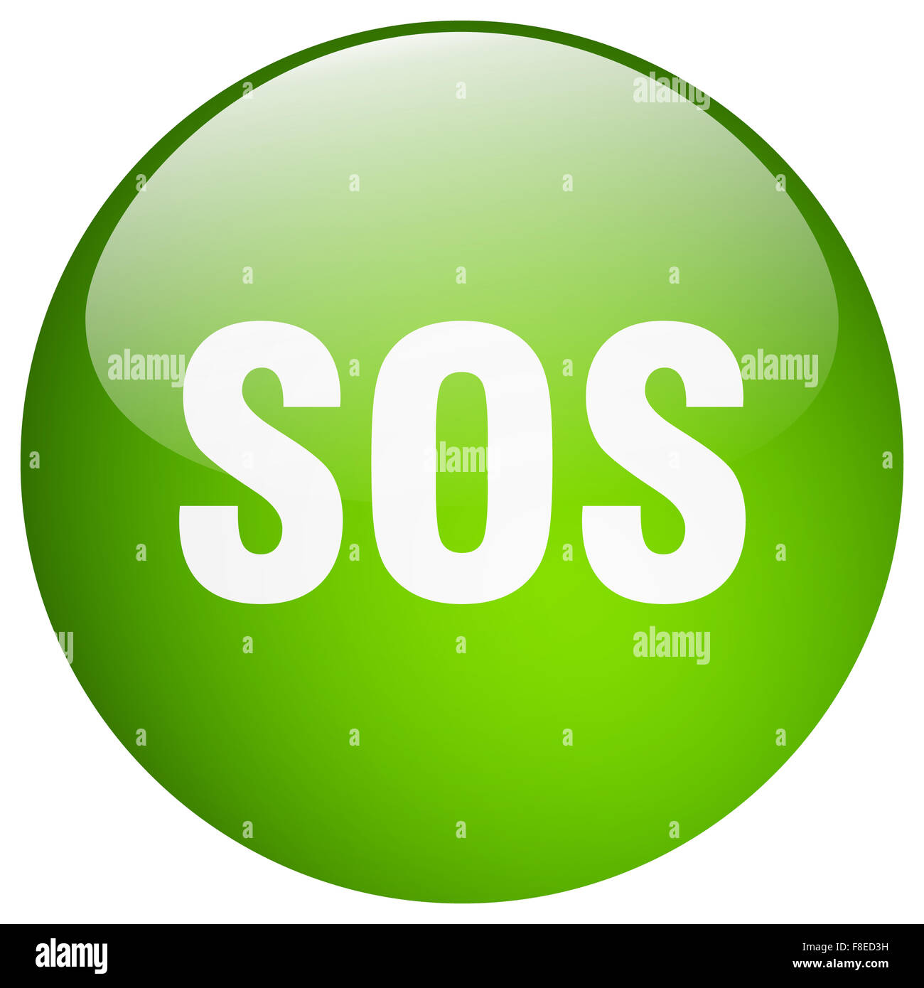 sos green round gel isolated push button Stock Photo - Alamy