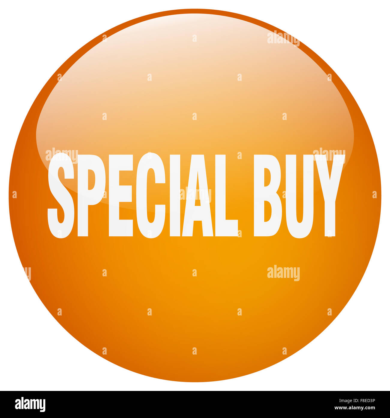 special buy orange round gel isolated push button Stock Photo - Alamy