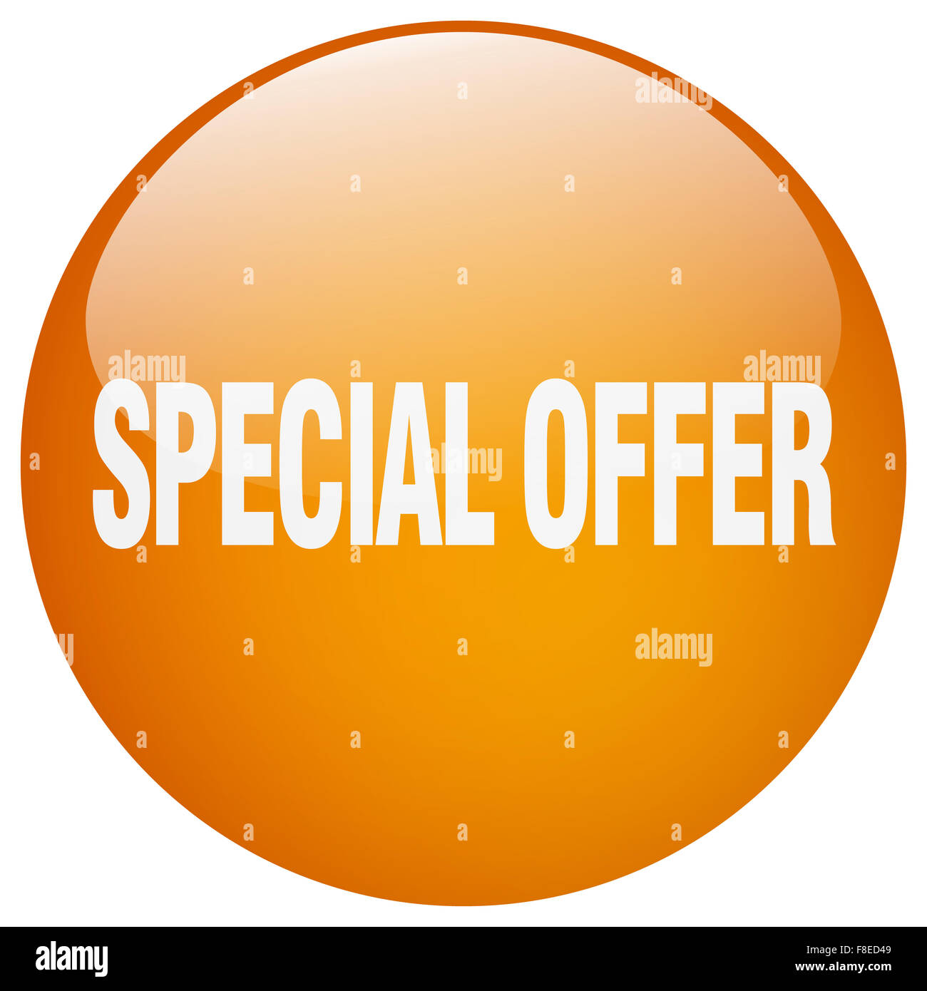 special offer orange round gel isolated push button Stock Photo - Alamy
