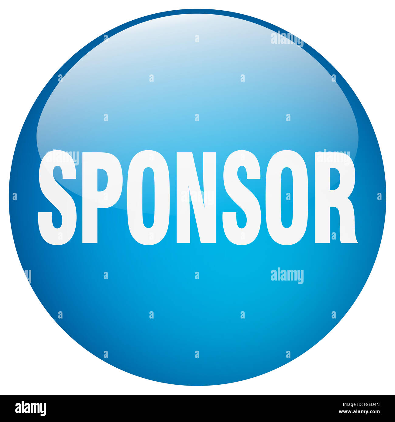 sponsor blue round gel isolated push button Stock Photo - Alamy