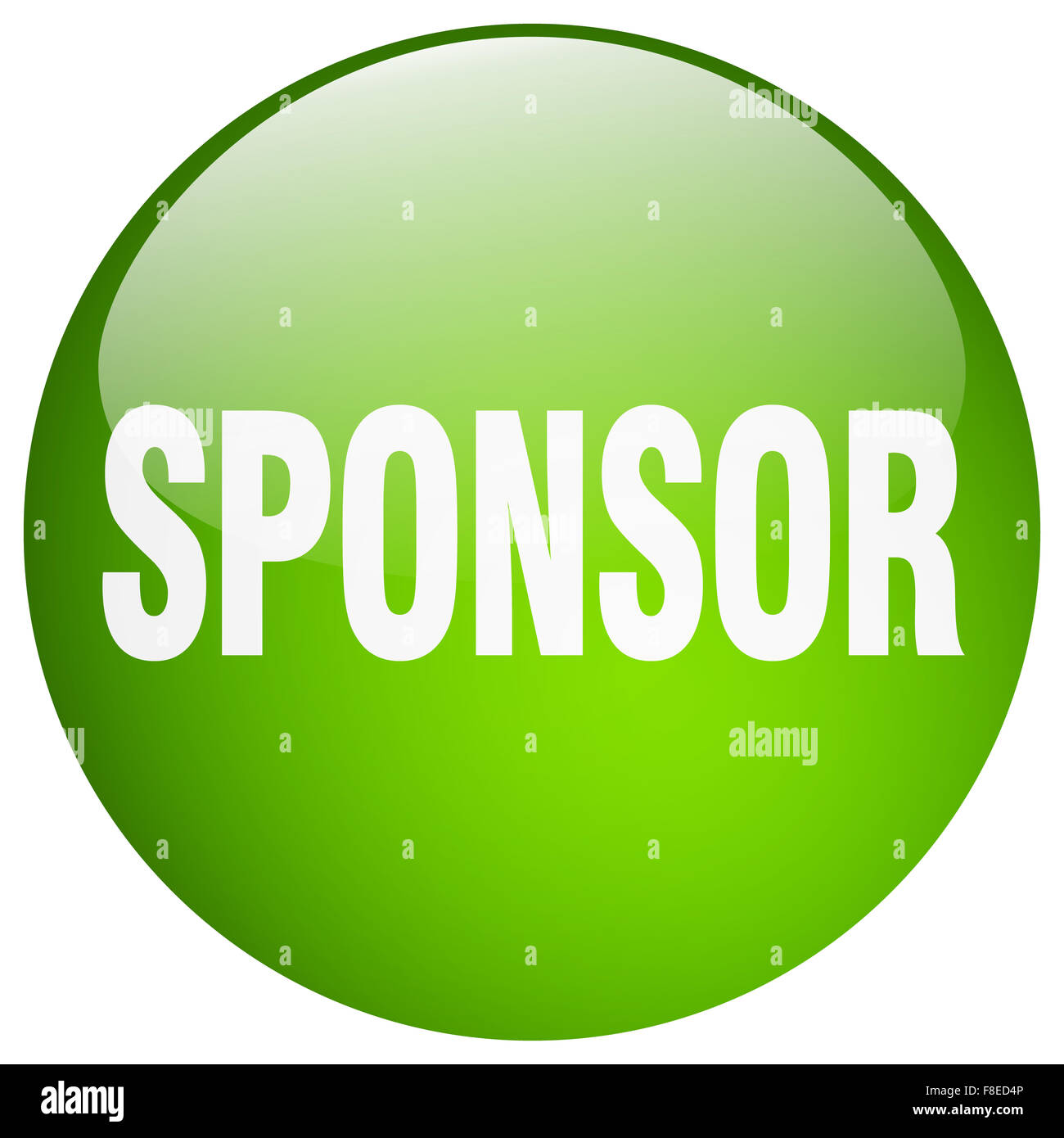 sponsor green round gel isolated push button Stock Photo - Alamy