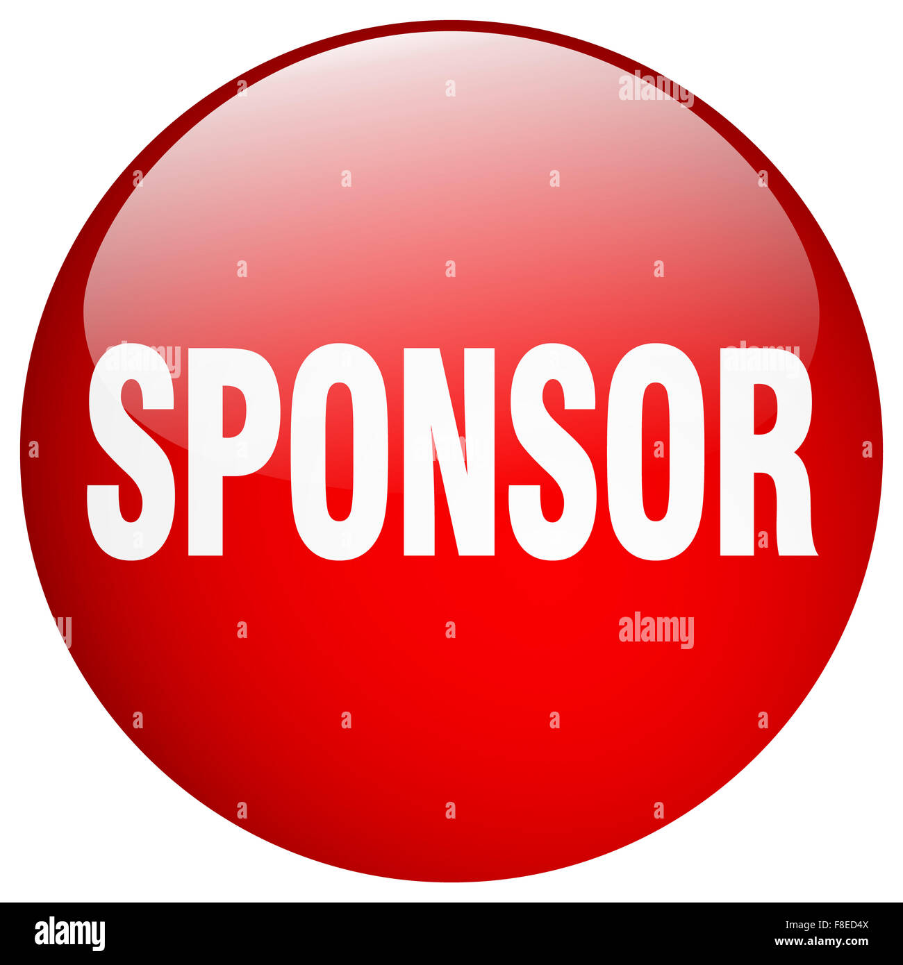 sponsor red round gel isolated push button Stock Photo - Alamy