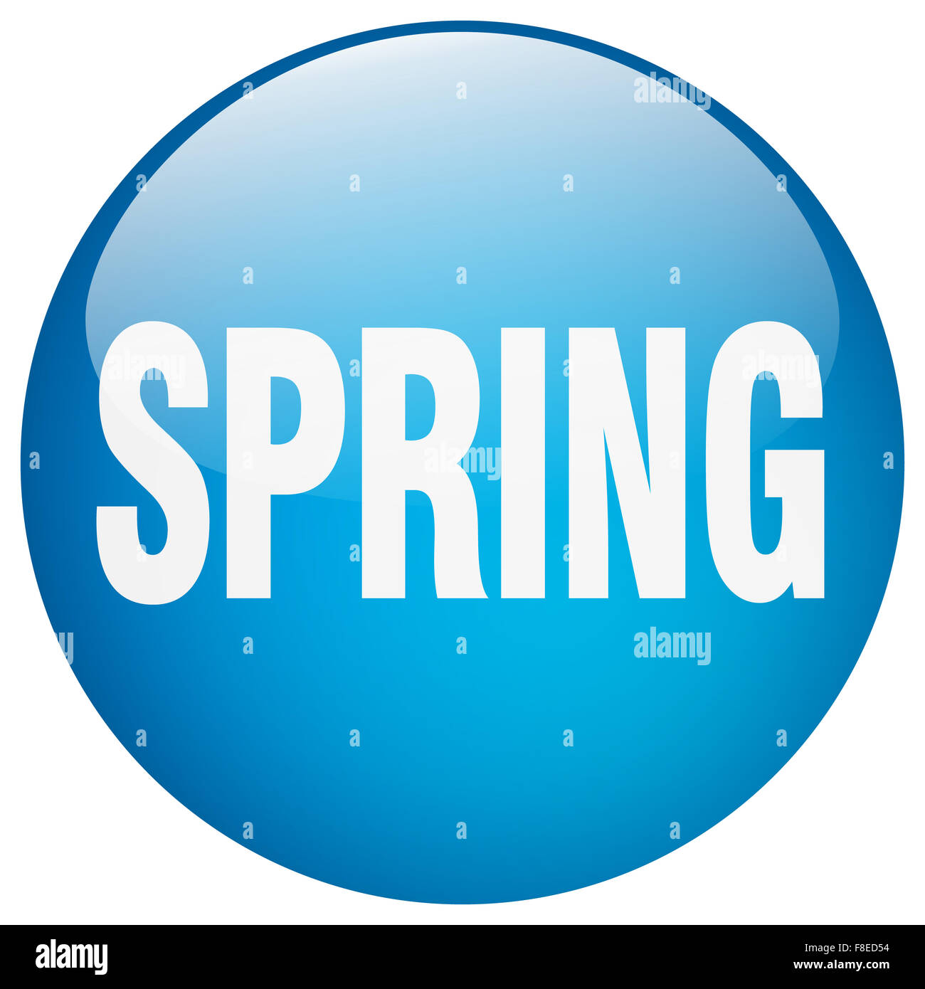 spring blue round gel isolated push button Stock Photo - Alamy