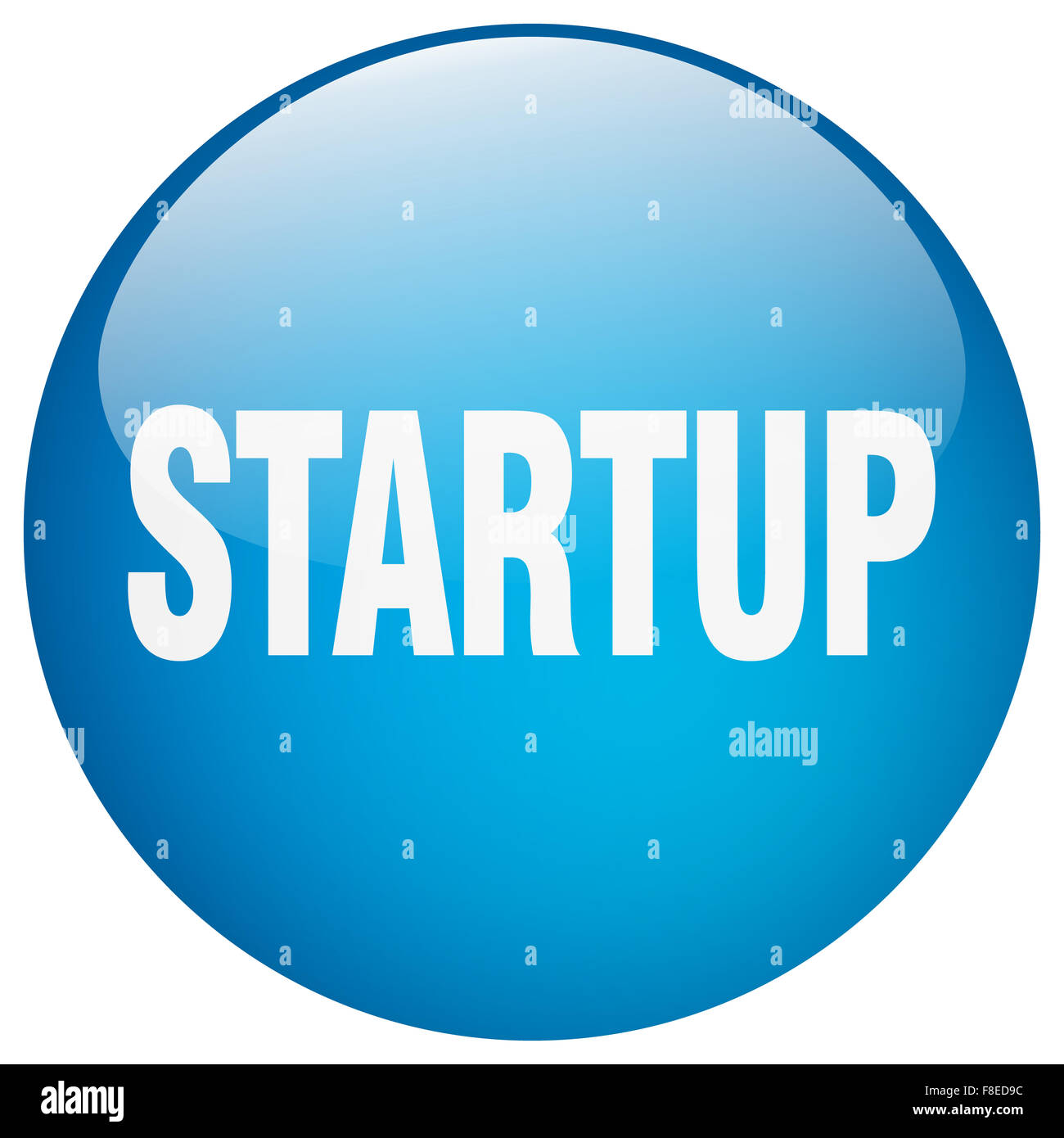 startup blue round gel isolated push button Stock Photo - Alamy