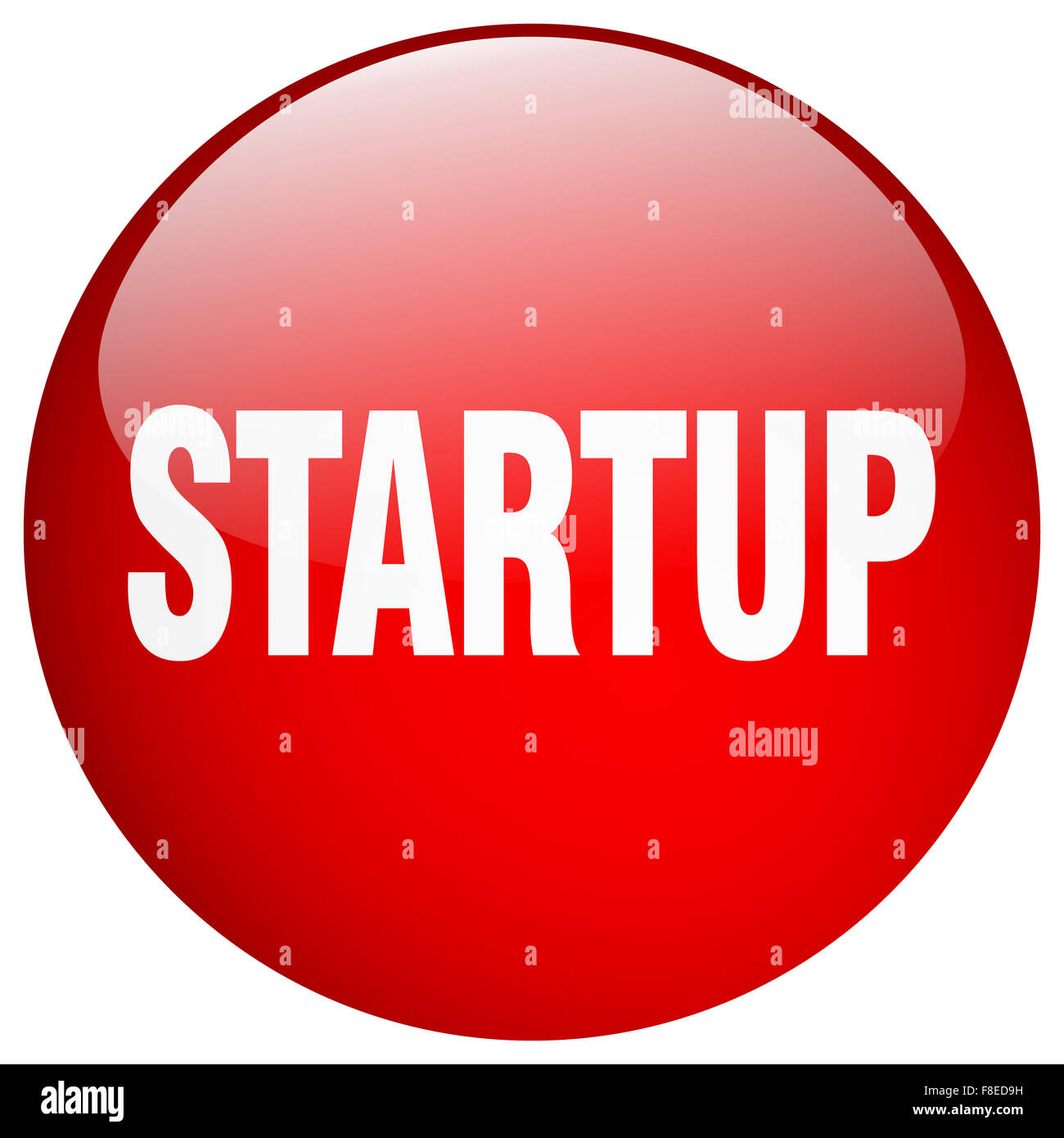startup red round gel isolated push button Stock Photo - Alamy