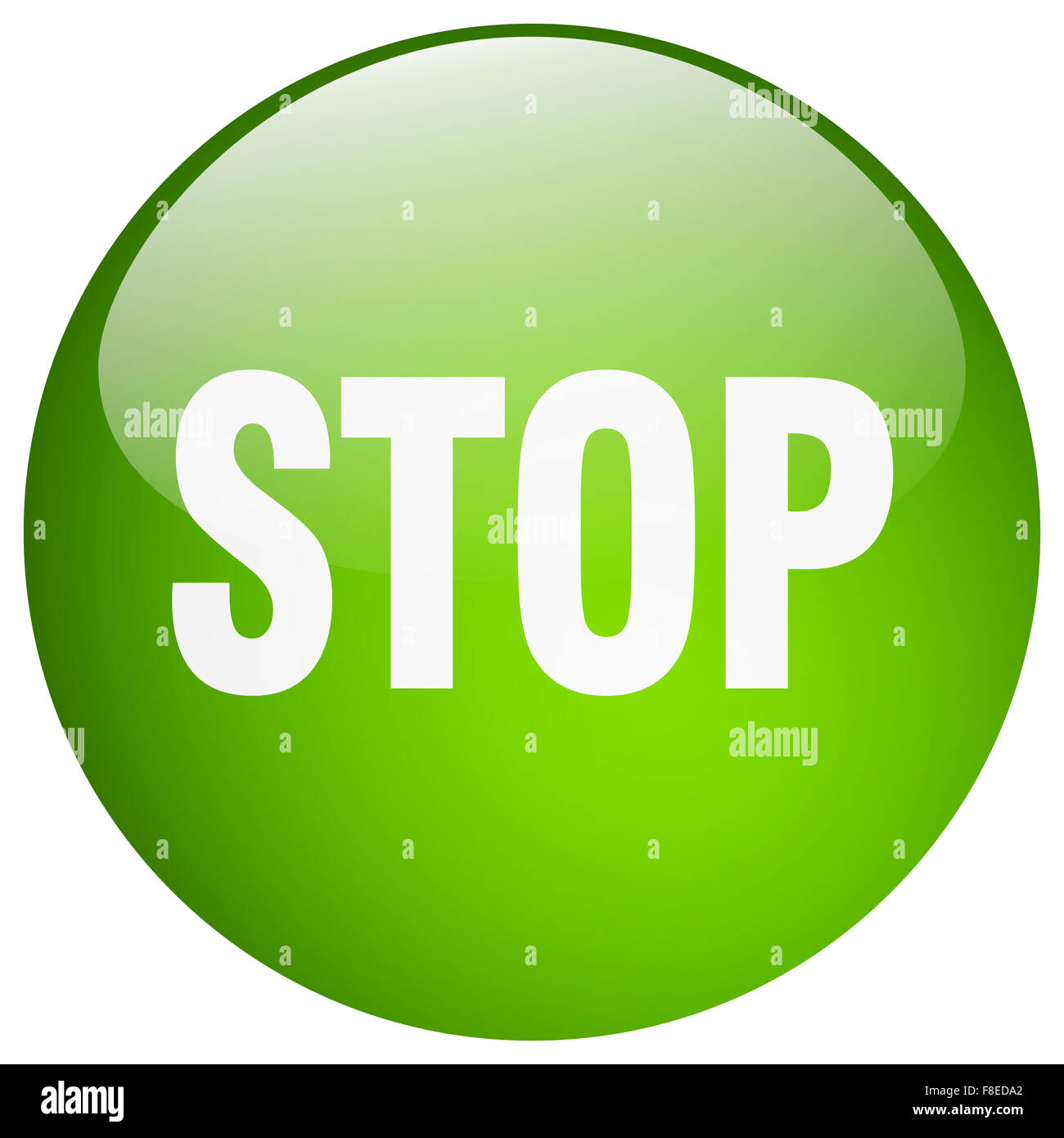 stop green round gel isolated push button Stock Photo - Alamy