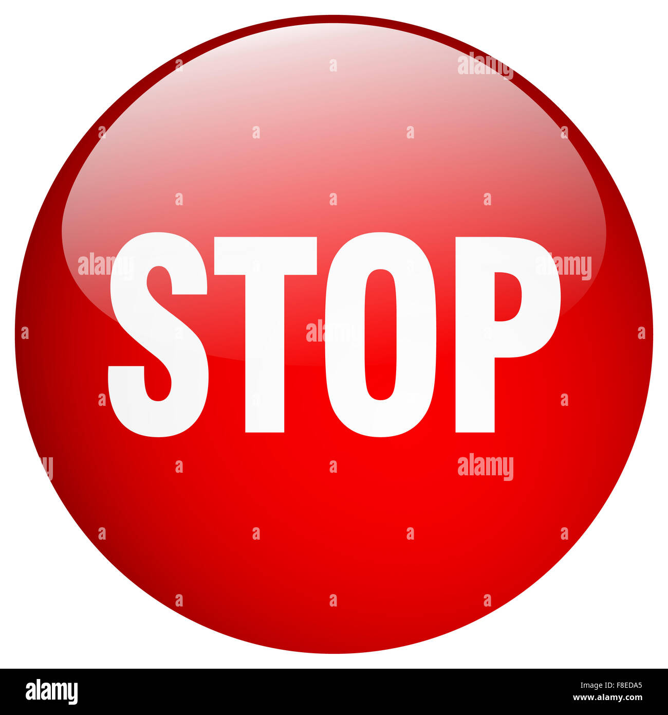 stop red round gel isolated push button Stock Photo - Alamy