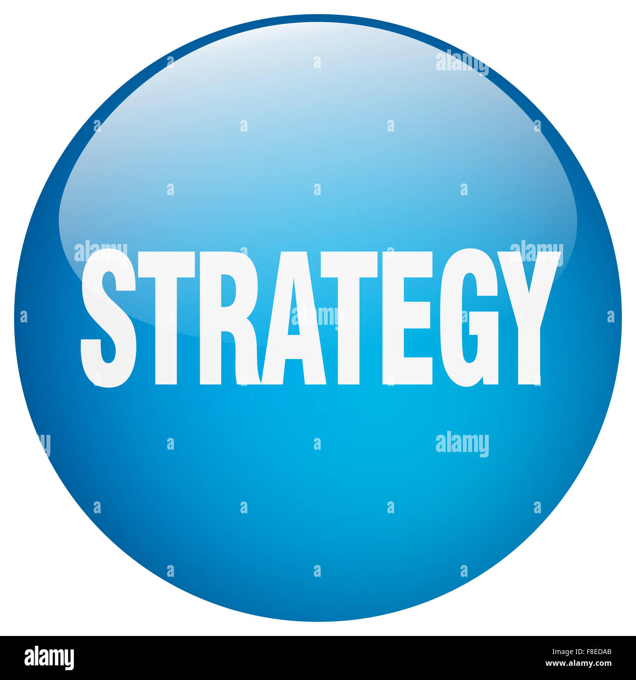 strategy blue round gel isolated push button Stock Photo - Alamy