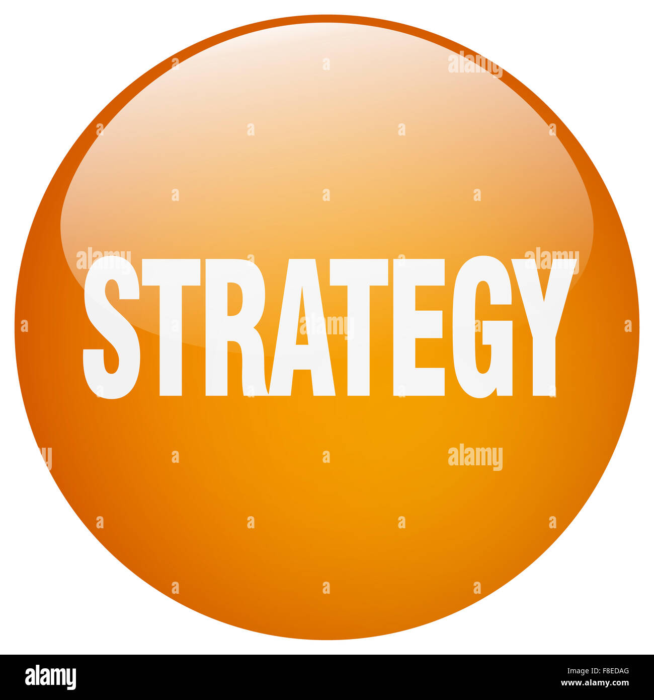 strategy orange round gel isolated push button Stock Photo - Alamy
