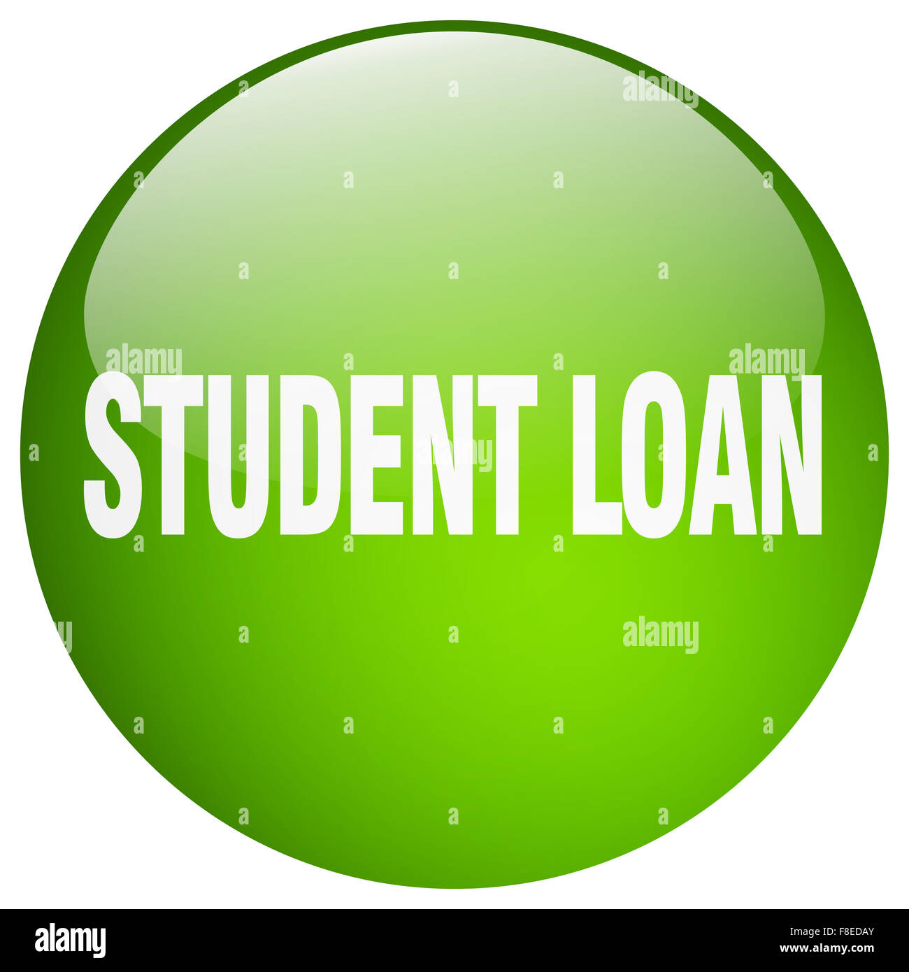 student loan green round gel isolated push button Stock Photo - Alamy