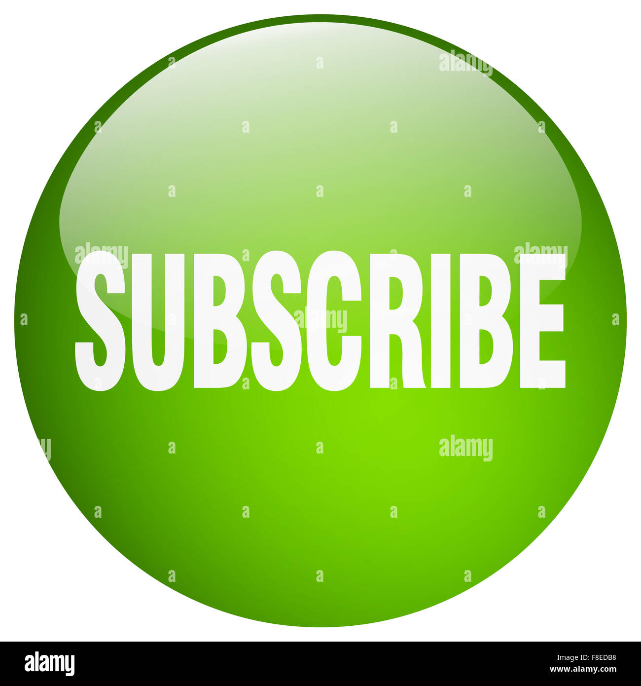 subscribe green round gel isolated push button Stock Photo - Alamy