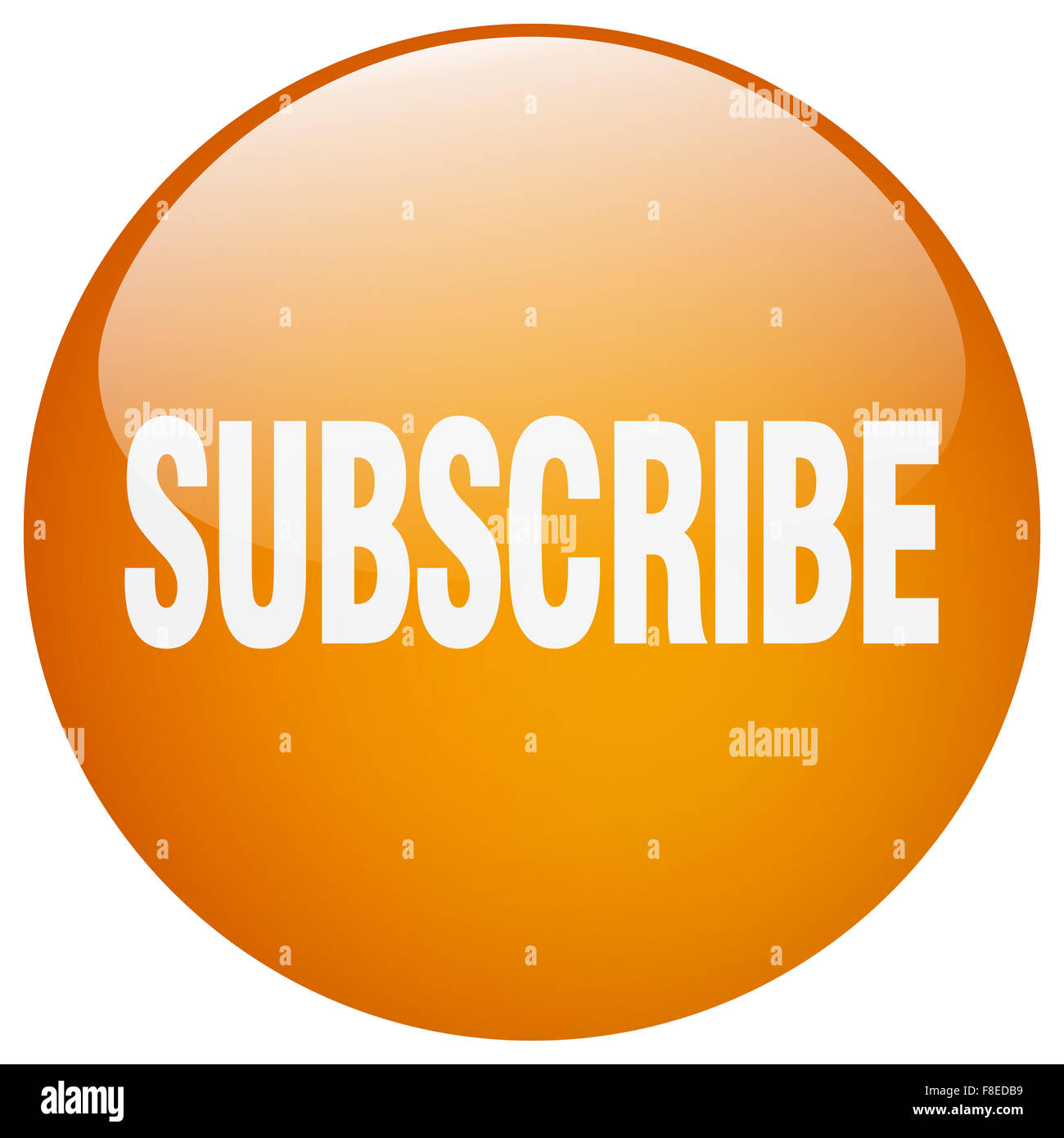 subscribe orange round gel isolated push button Stock Photo - Alamy