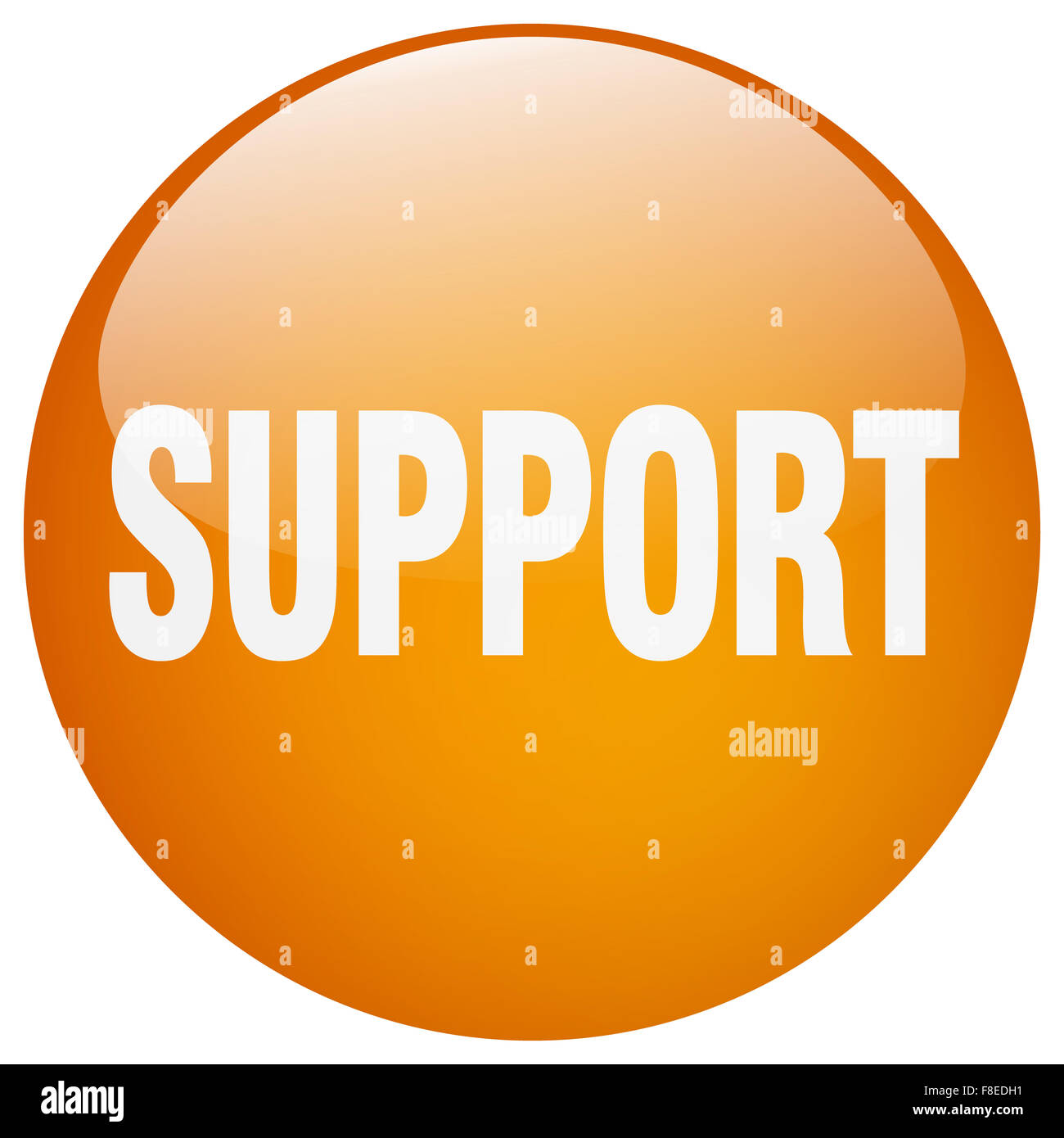 support orange round gel isolated push button Stock Photo - Alamy