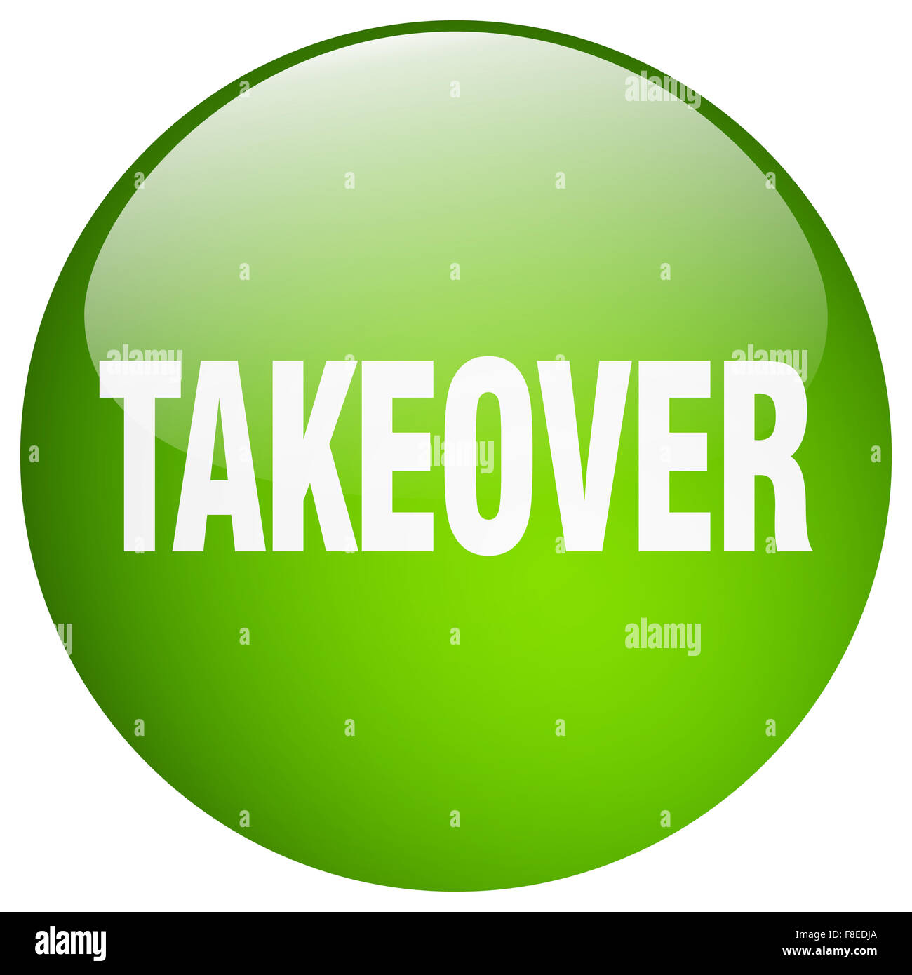 takeover green round gel isolated push button Stock Photo - Alamy
