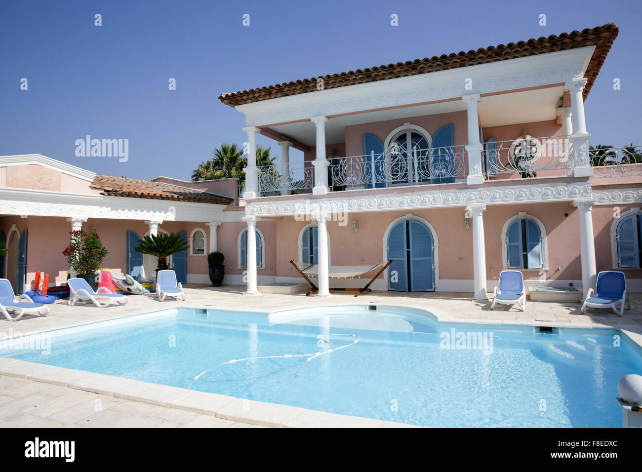 Summer vacation home on the French Riviera, Sainte-Maxime, France Stock ...