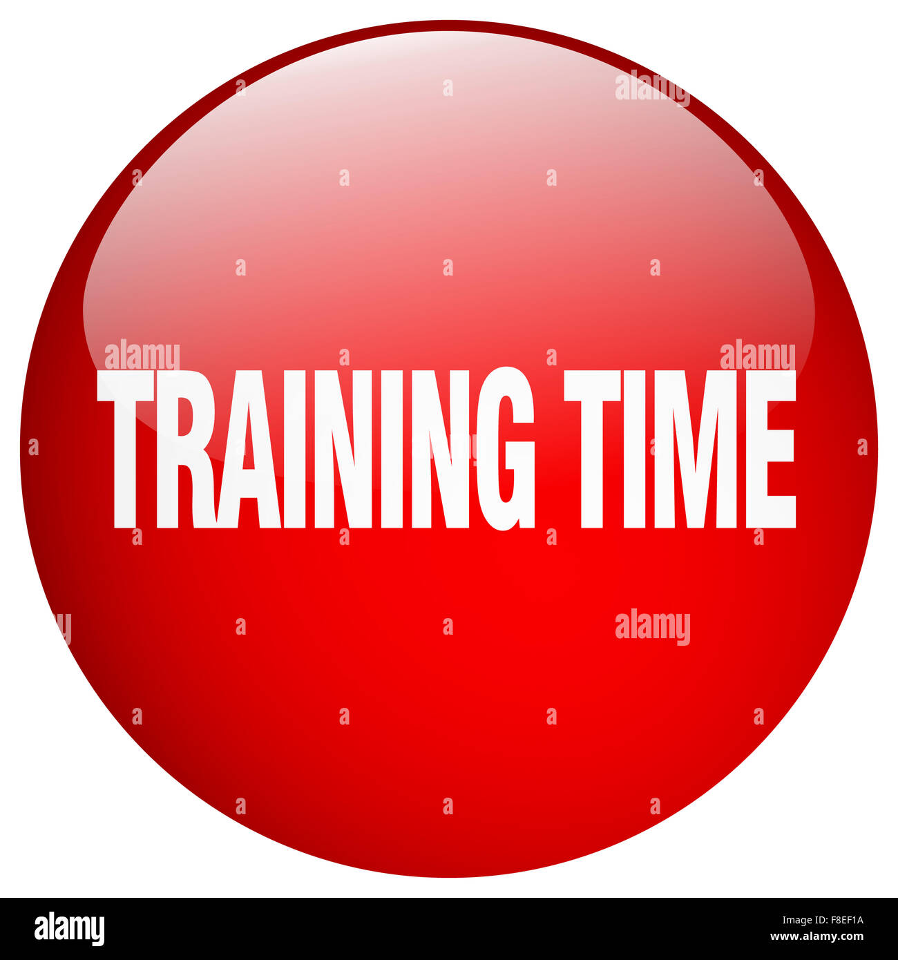 training time red round gel isolated push button Stock Photo - Alamy