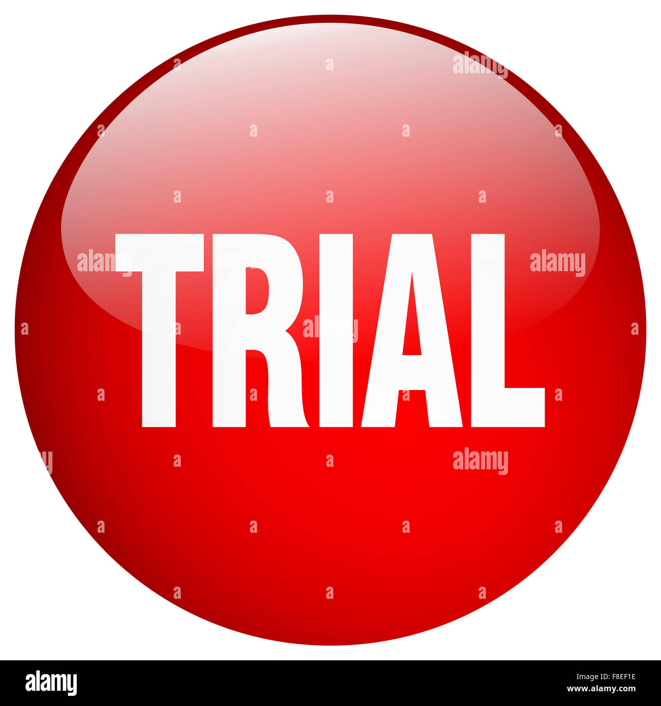 trial red round gel isolated push button Stock Photo - Alamy