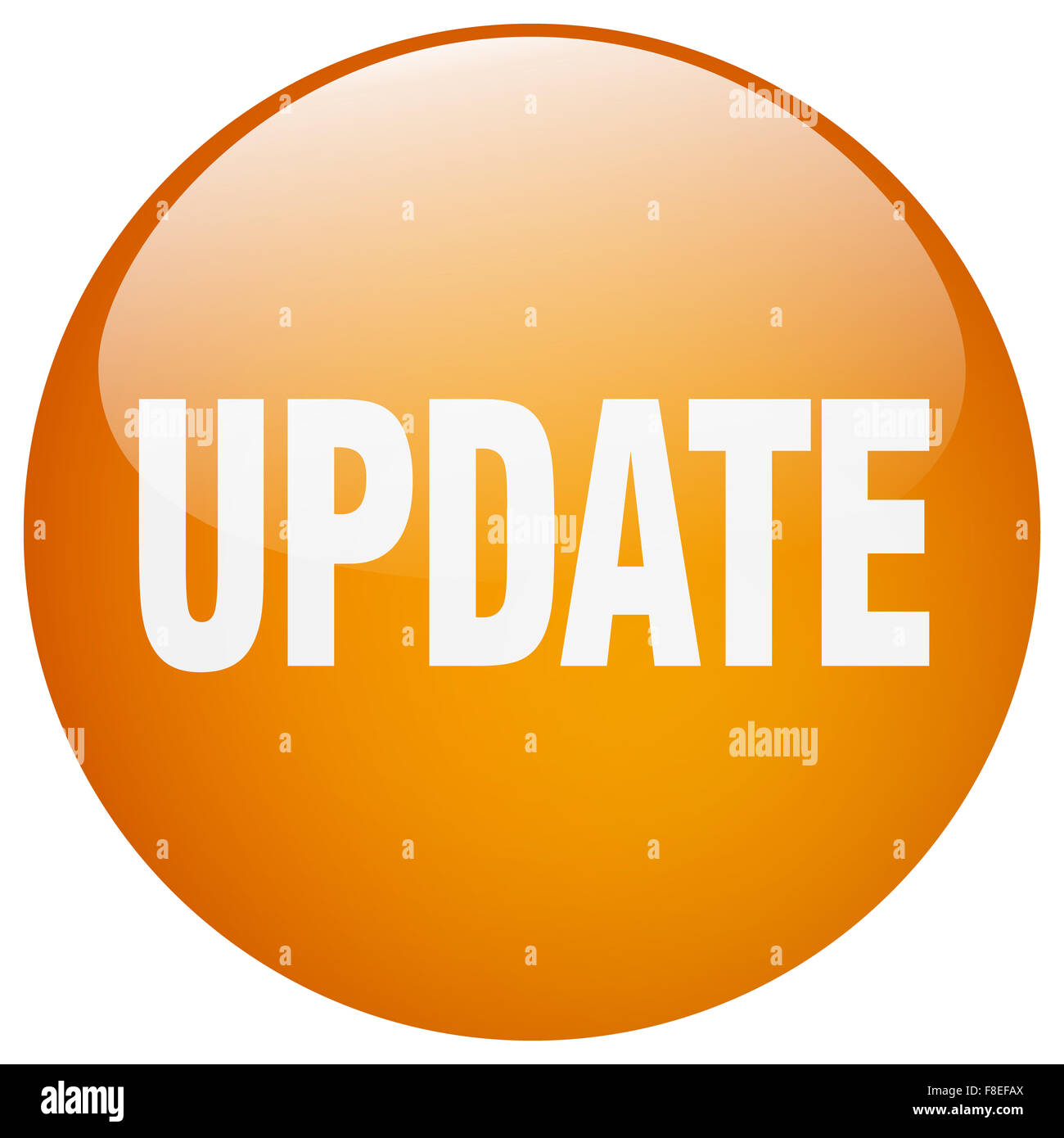 update orange round gel isolated push button Stock Photo - Alamy