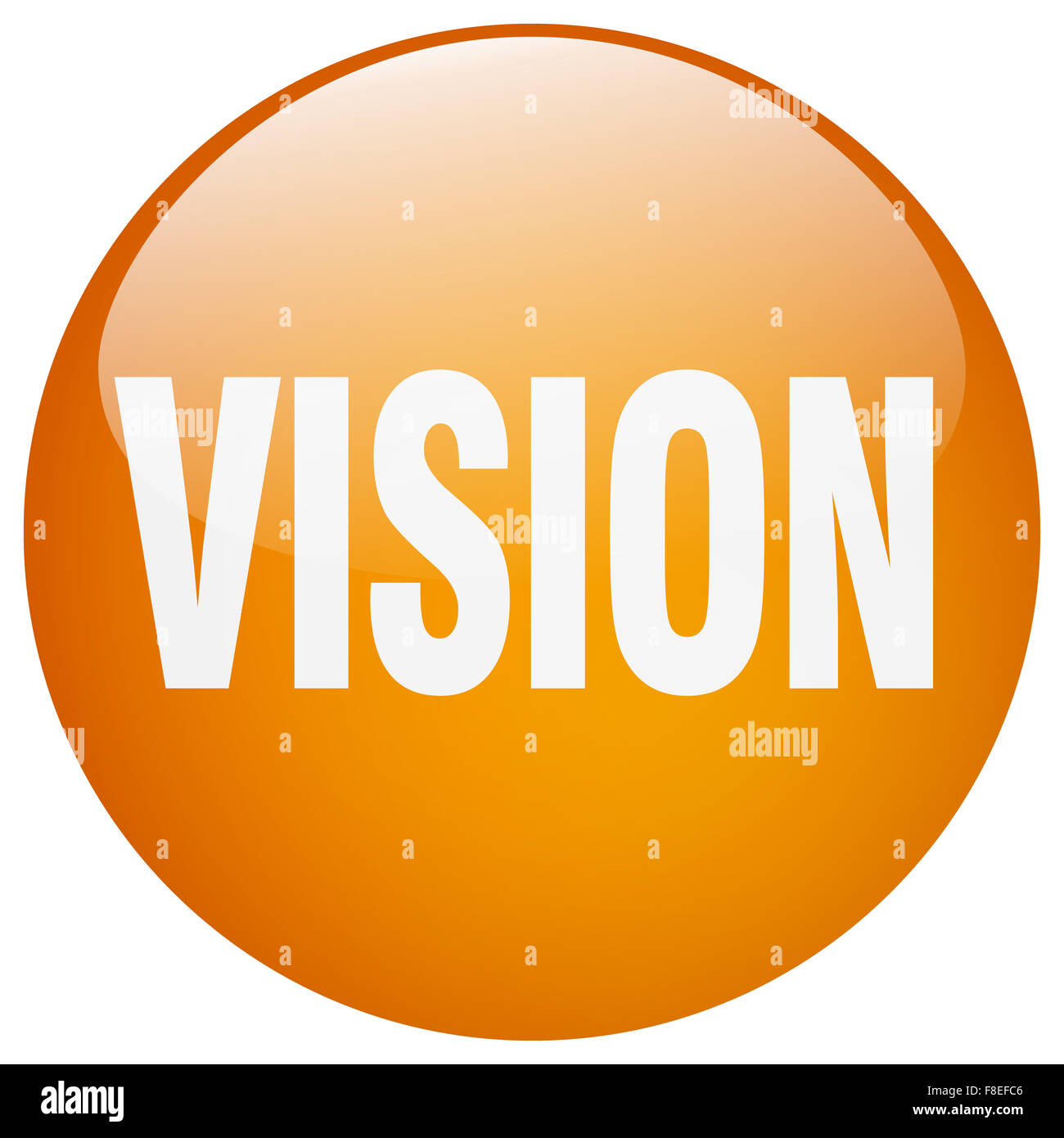 vision orange round gel isolated push button Stock Photo - Alamy
