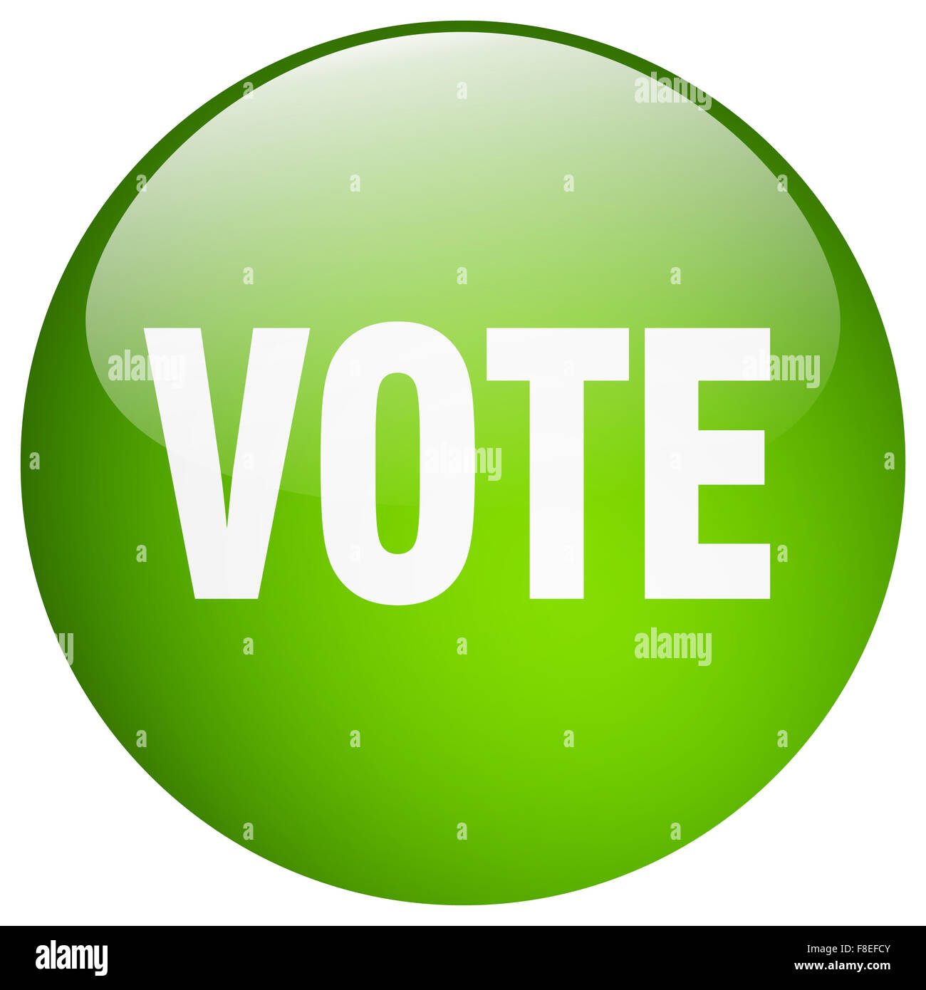 vote green round gel isolated push button Stock Photo - Alamy