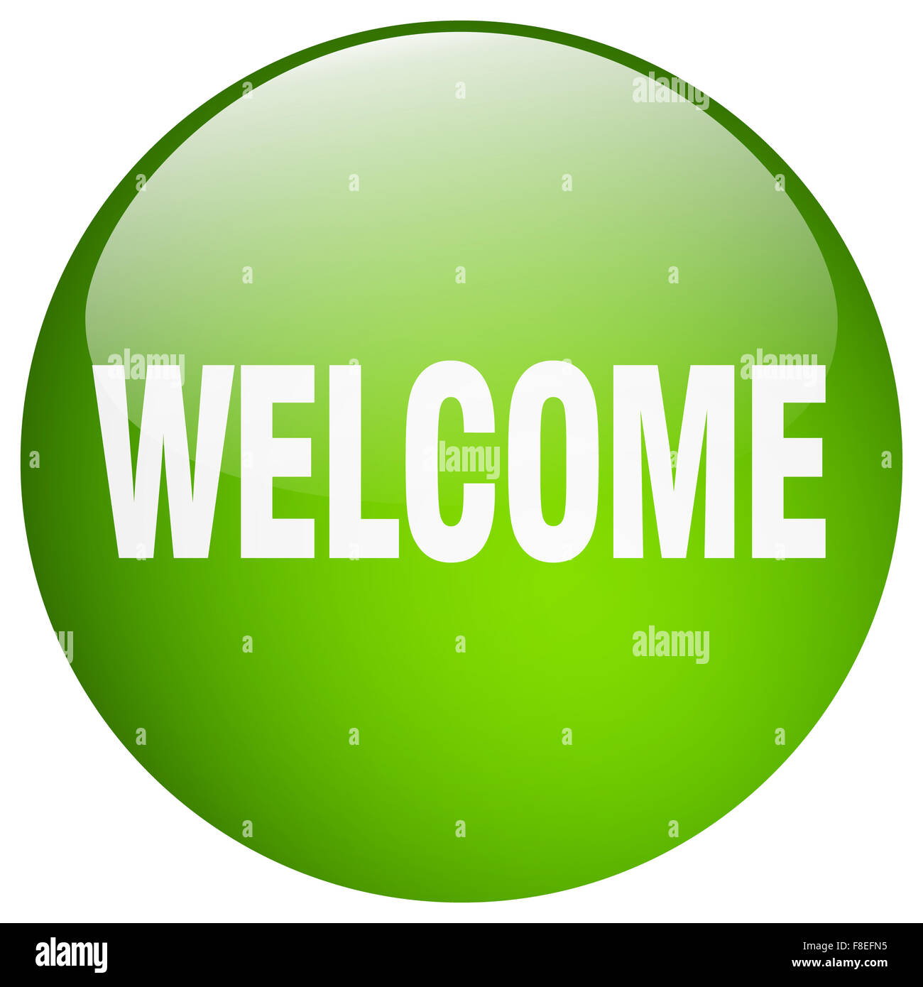 welcome green round gel isolated push button Stock Photo - Alamy