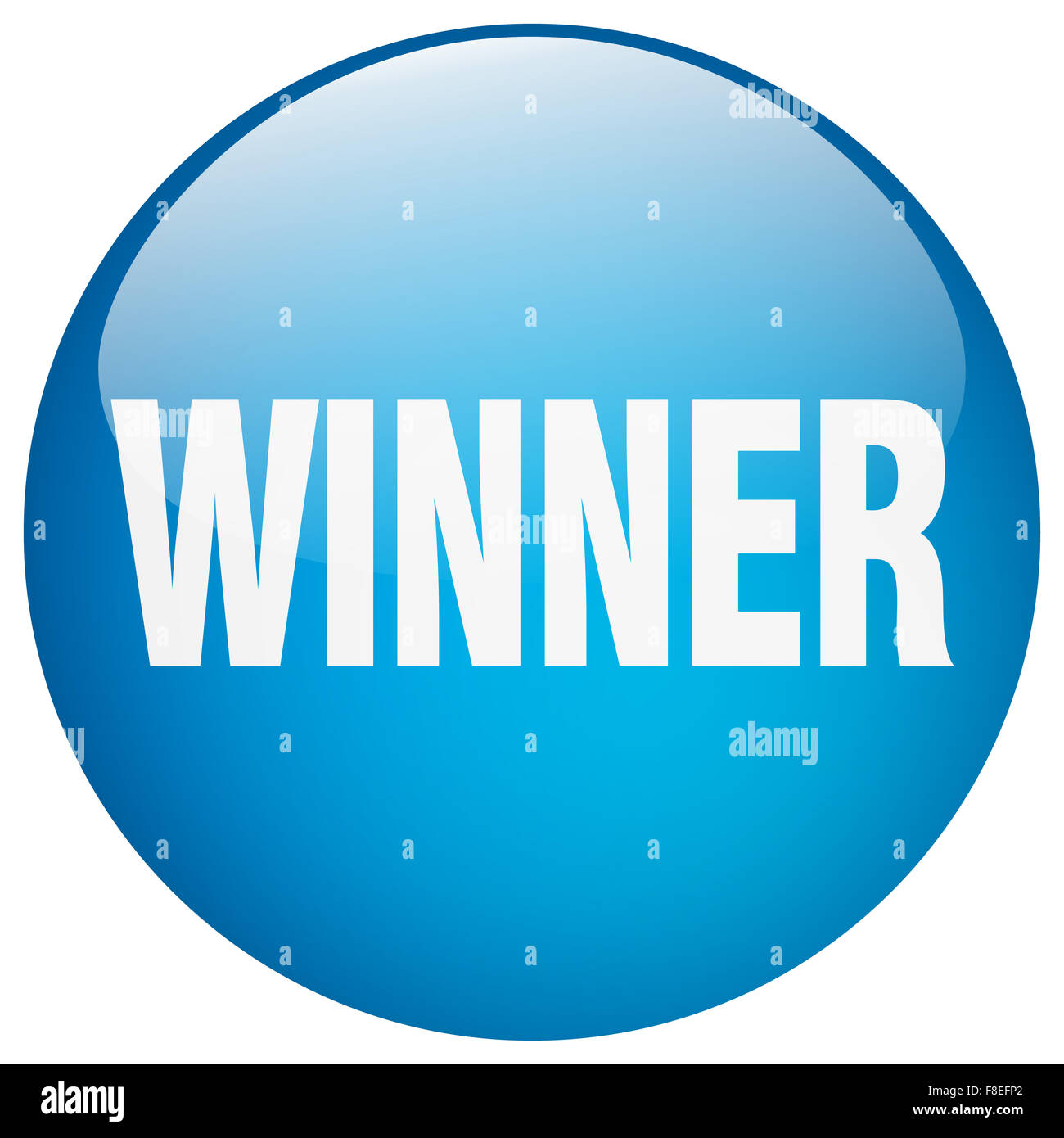 winner blue round gel isolated push button Stock Photo - Alamy