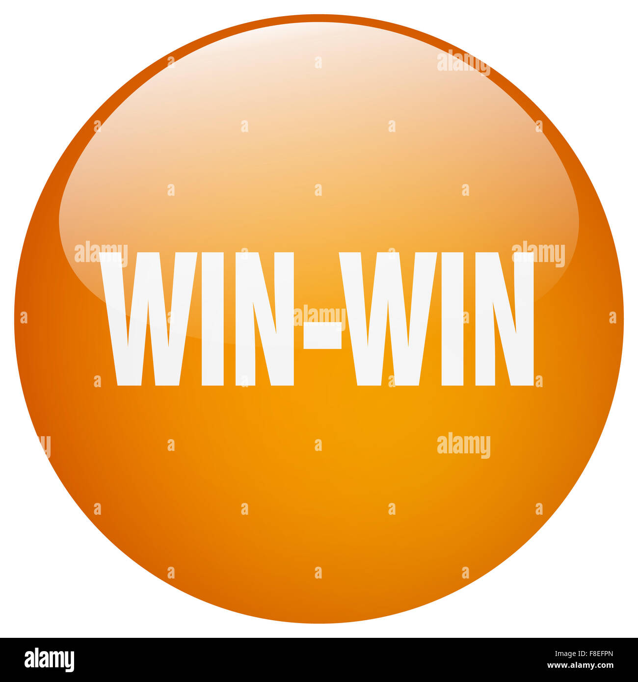 win-win orange round gel isolated push button Stock Photo - Alamy