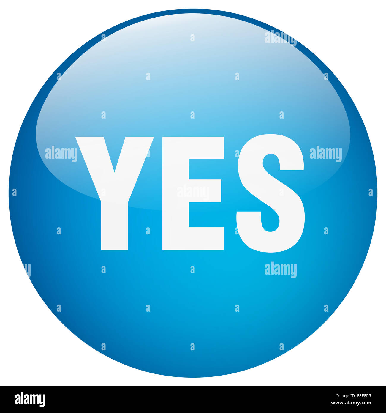 yes blue round gel isolated push button Stock Photo - Alamy