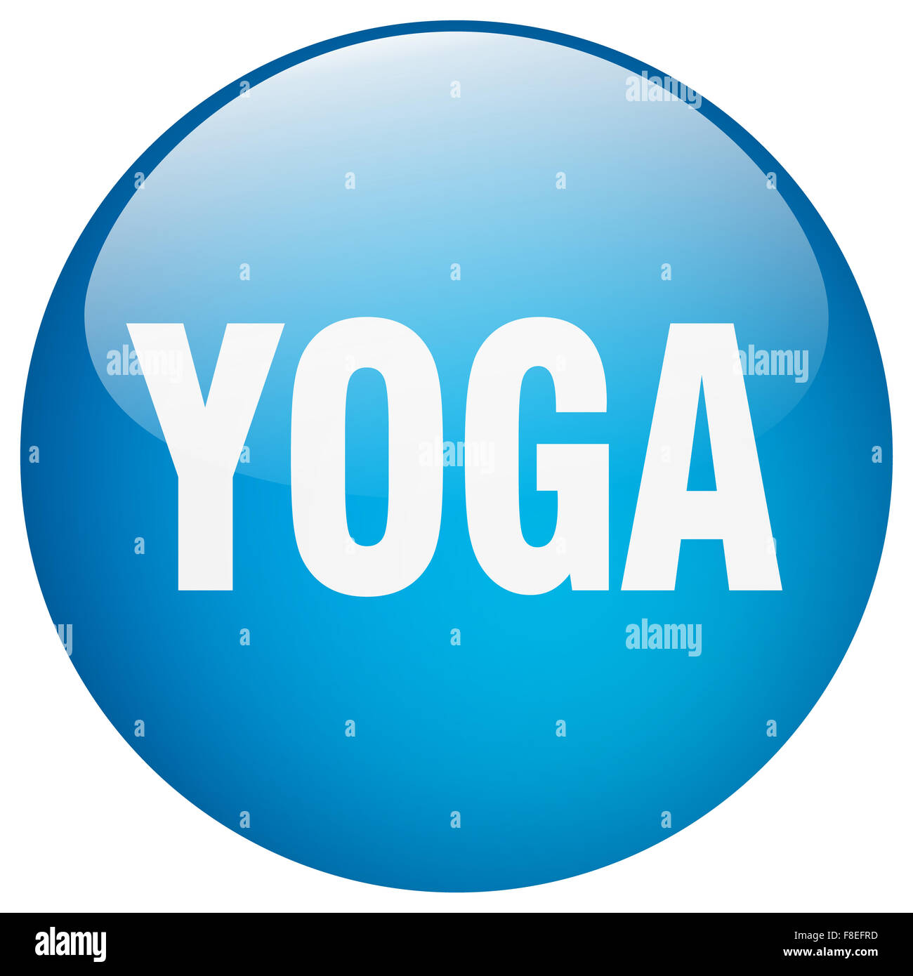 yoga blue round gel isolated push button Stock Photo - Alamy