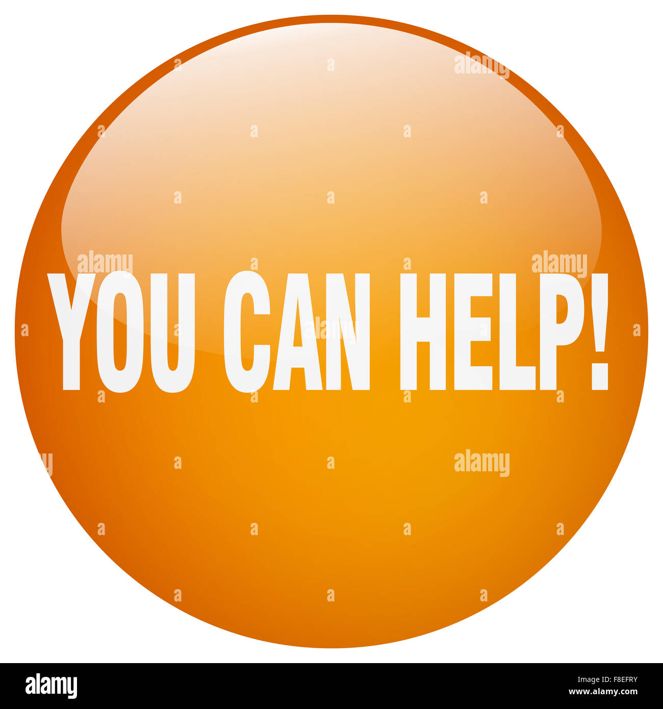 you can help orange round gel isolated push button Stock Photo - Alamy