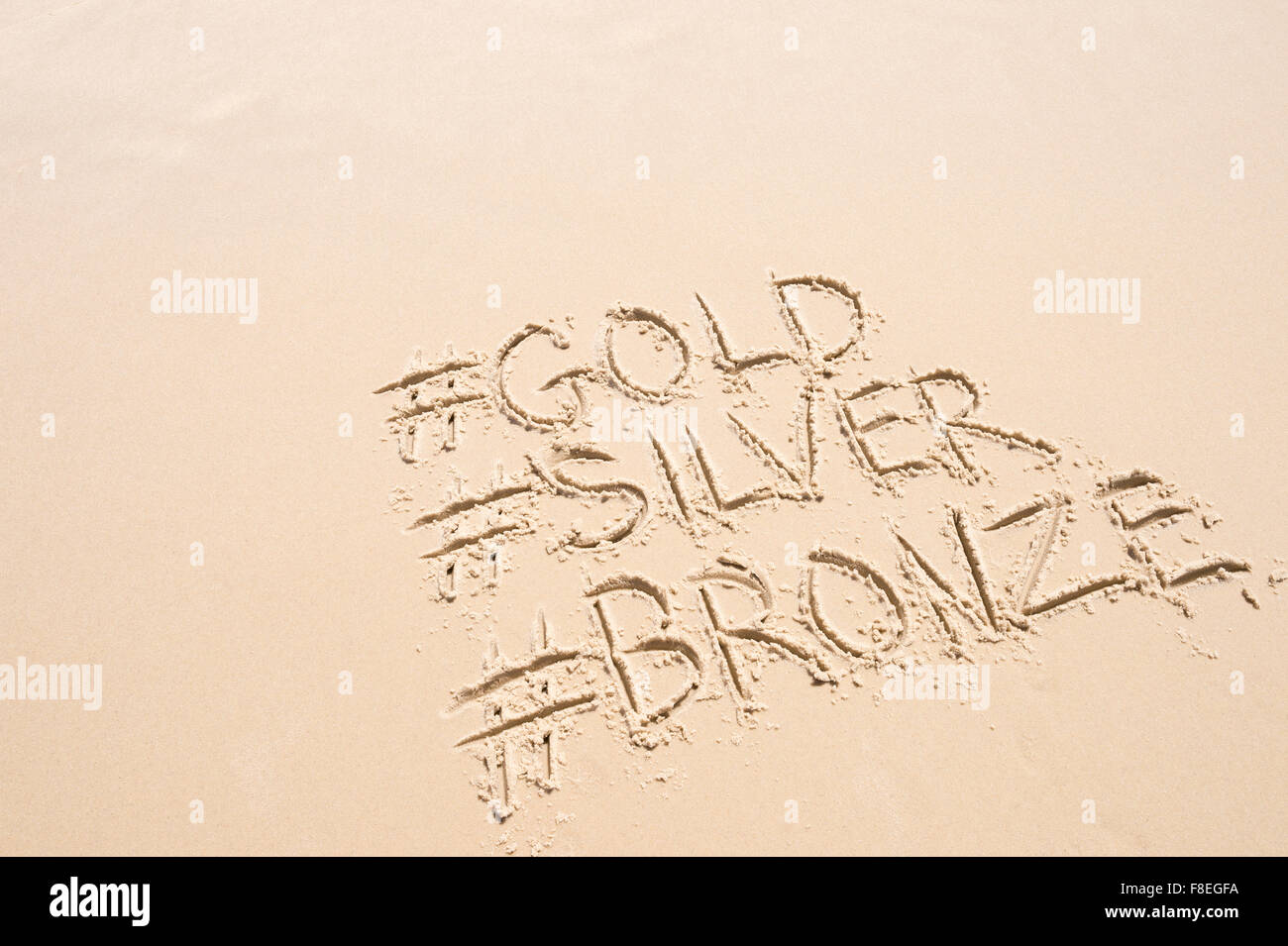 Hashtag social media message for gold, silver, and bronze medals, sport ...