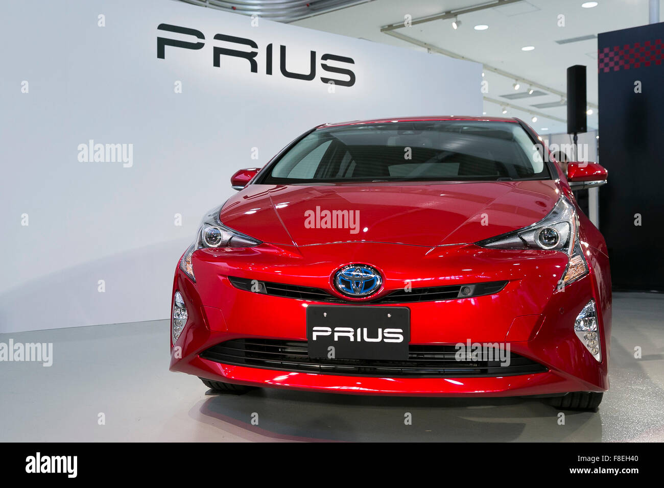 Tokyo, Japan. 9th Dec, 2015. The new 4th generation Prius on display ...