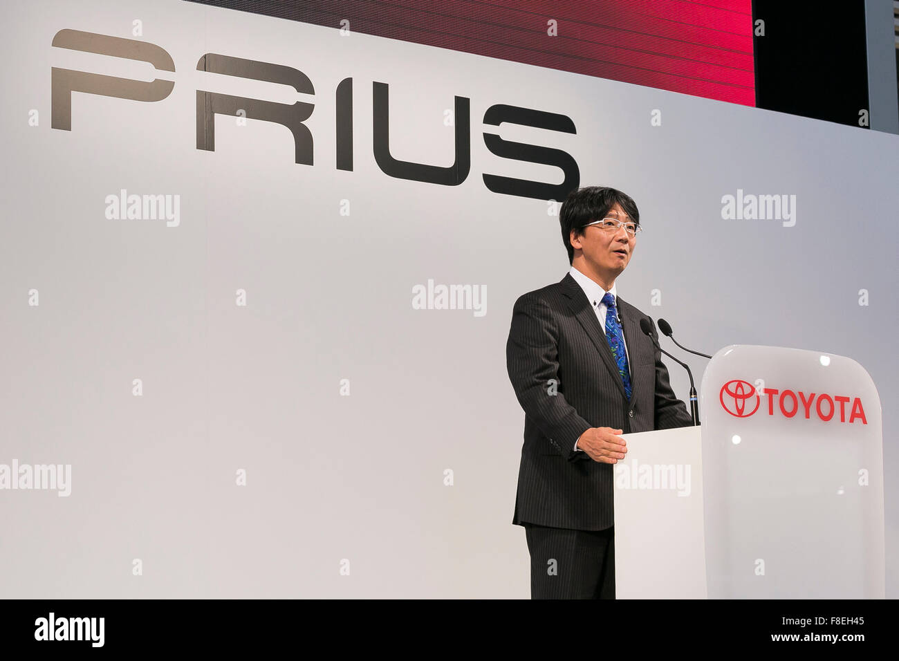 Tokyo, Japan. 9th Dec, 2015. Toyota's chief engineer Koji Toyoshima ...