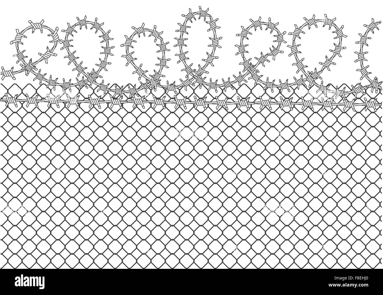 prison background. border of security barrier on wthite background ...