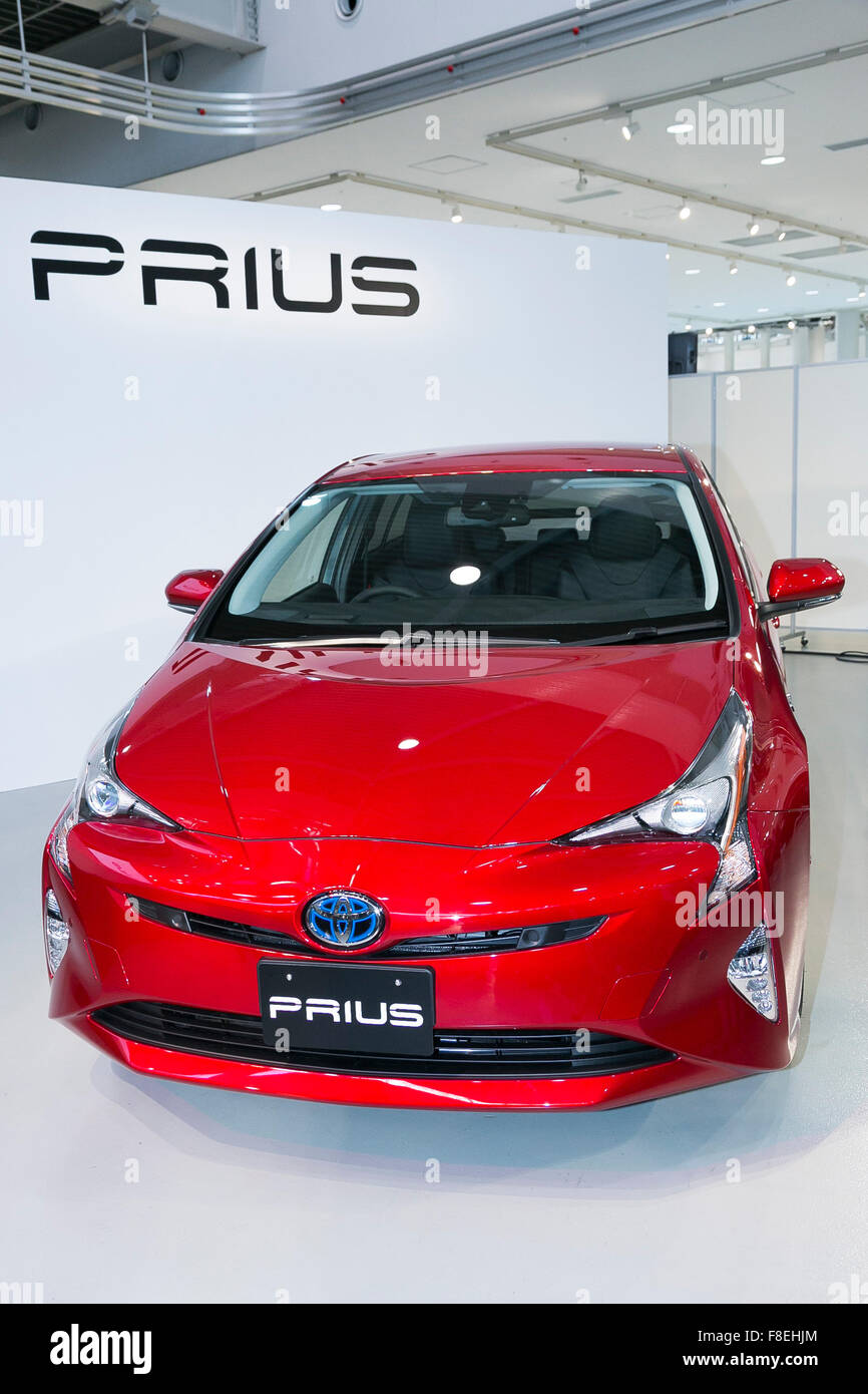 Tokyo, Japan. 9th Dec, 2015. The new 4th generation Prius on display ...