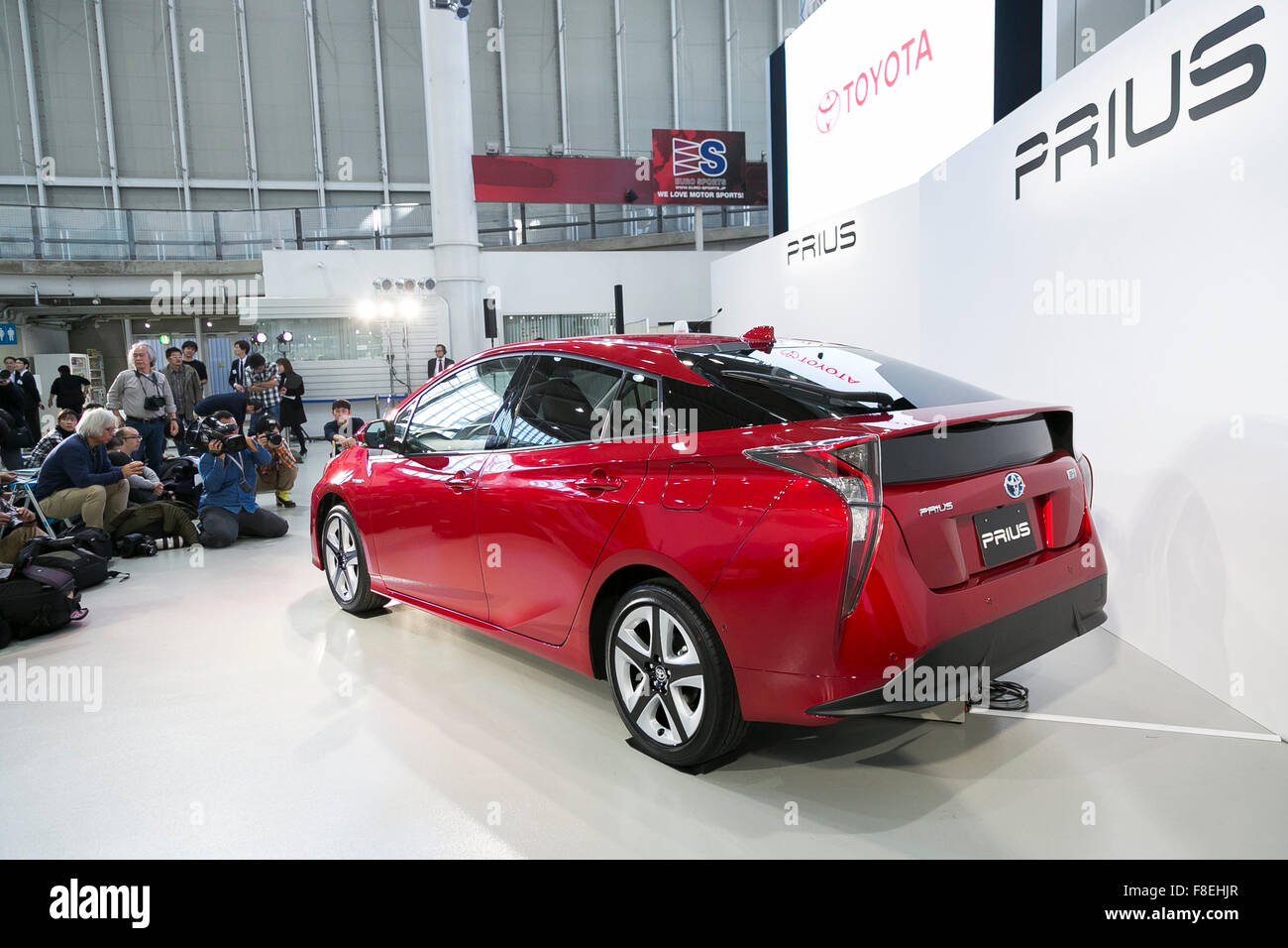 Tokyo, Japan. 9th Dec, 2015. The new 4th generation Prius on display ...