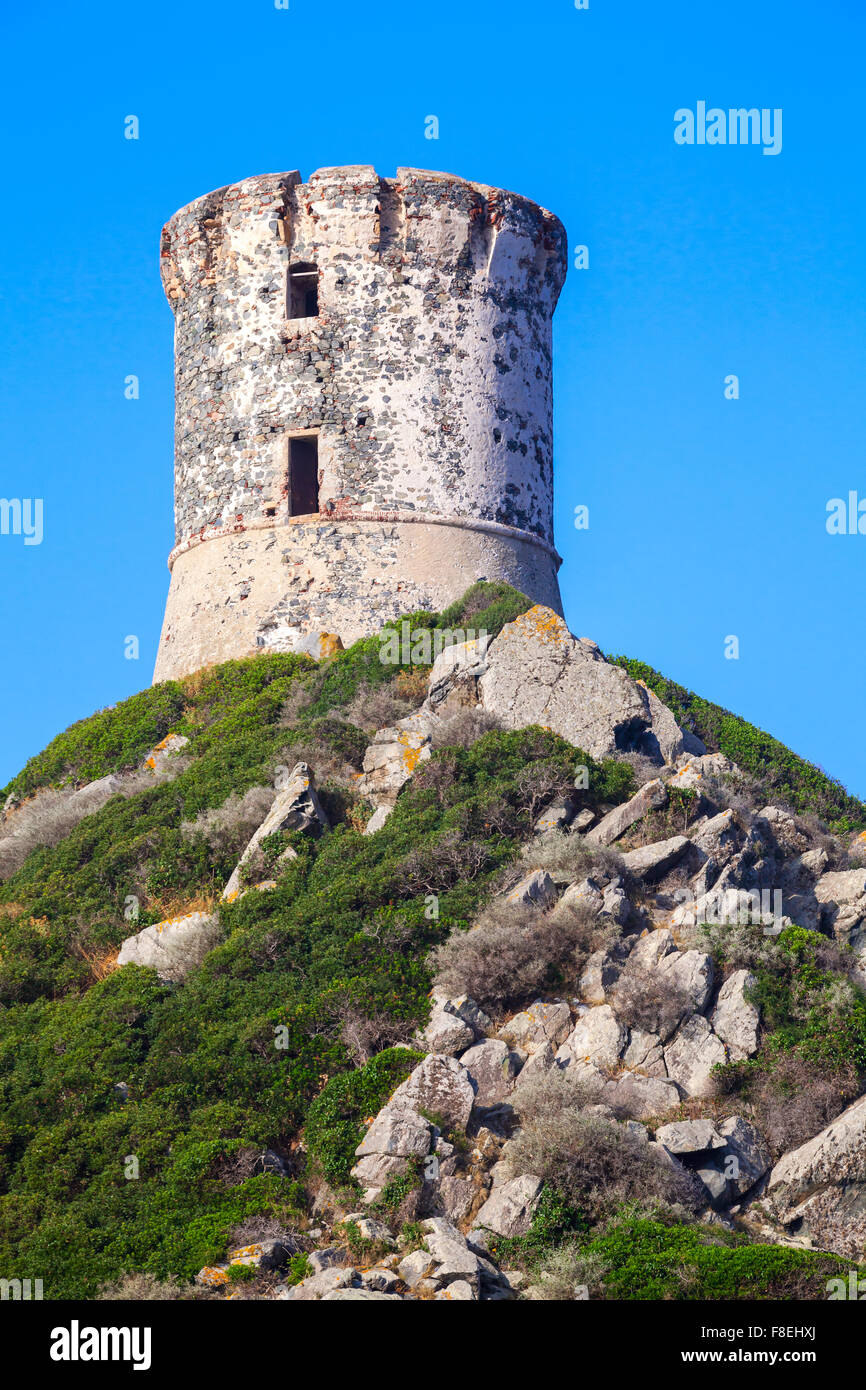 Tour Parata. Ancient Genoese tower on the rock of Sanguinaires ...