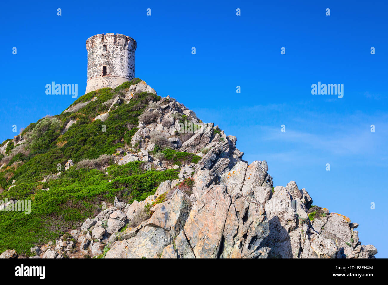 Tour Parata. Ancient Genoese tower on the top of Sanguinaires peninsula ...