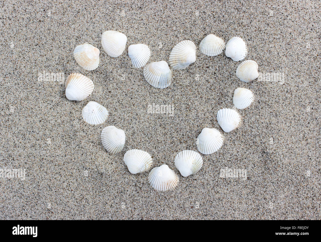 Heart made of shells on the sandy beach Stock Photo - Alamy