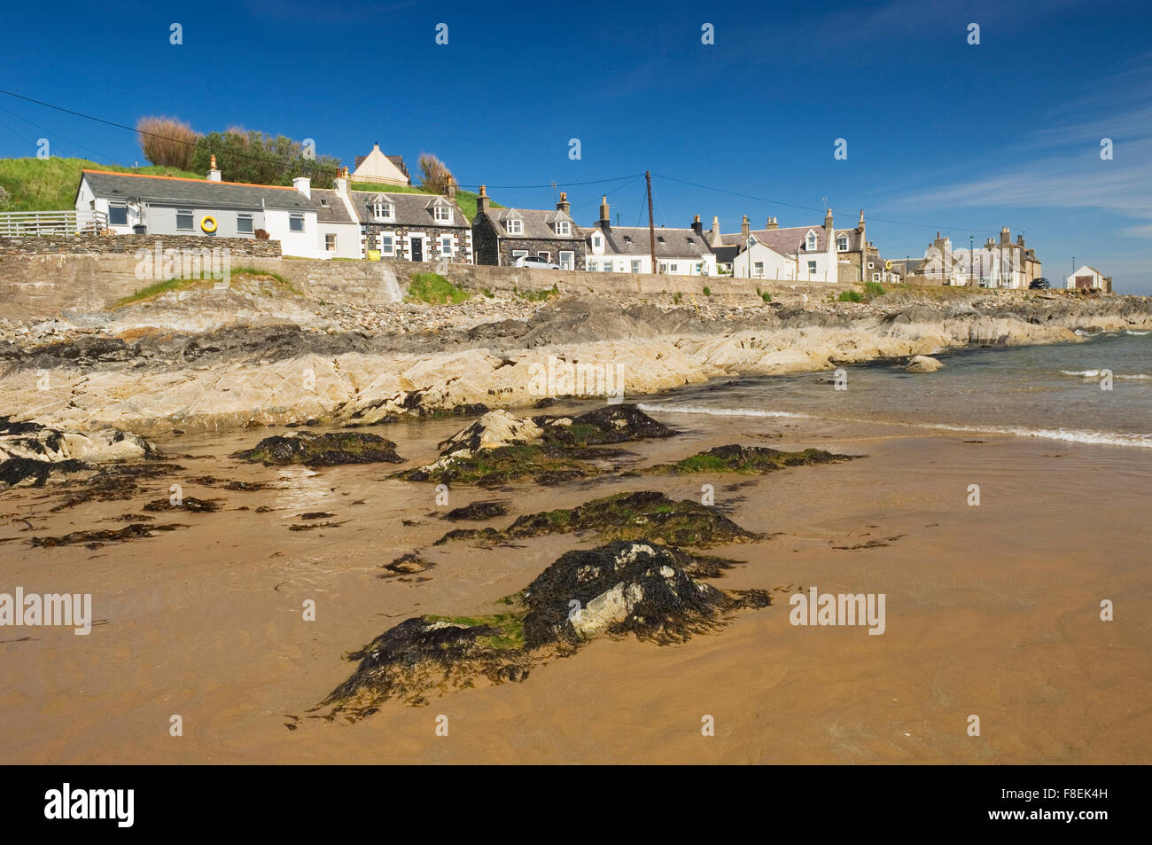 The picturesque village of Sandend - Aberdeenshire, Scotland Stock ...