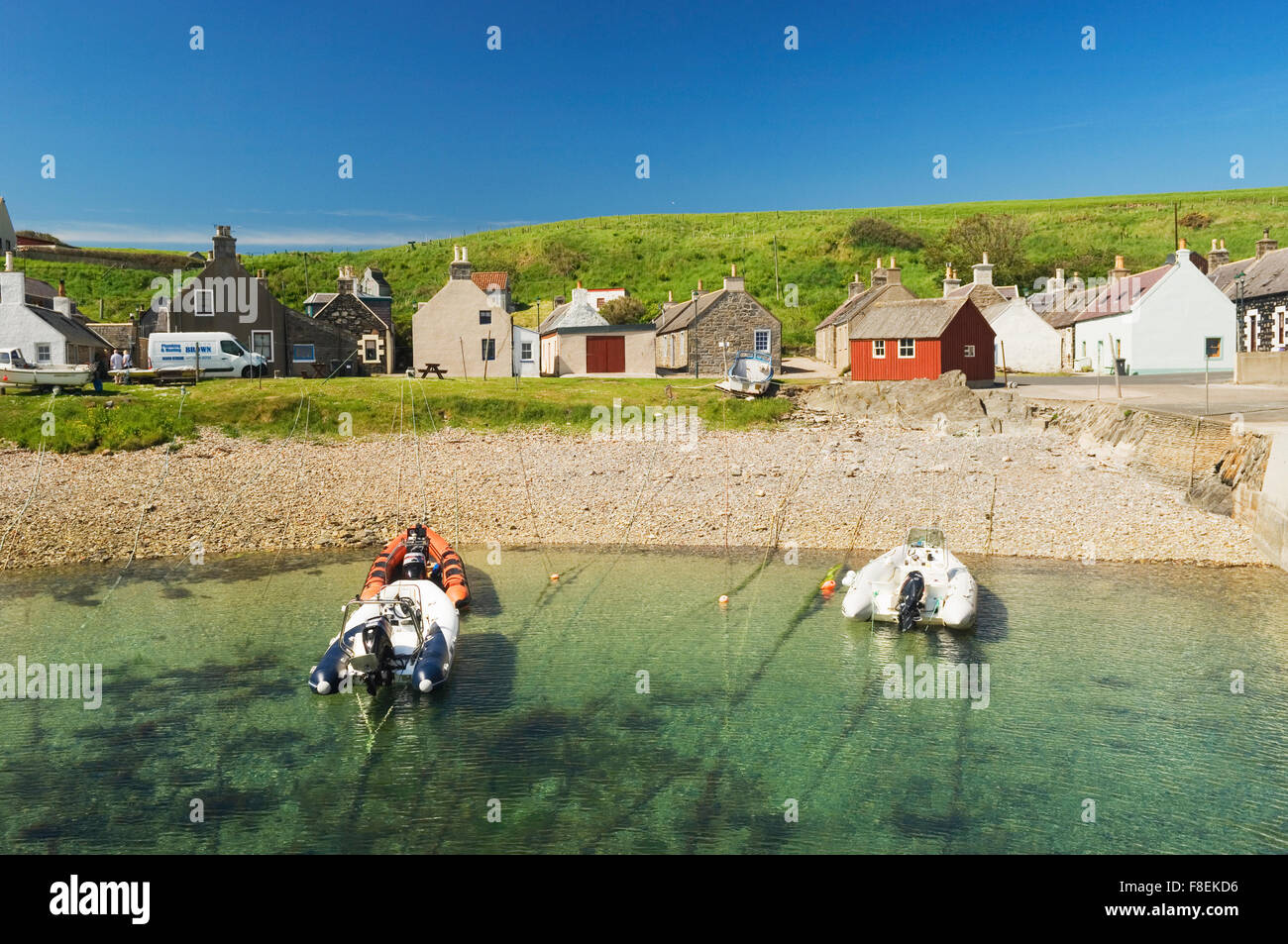 The picturesque village of Sandend - Aberdeenshire, Scotland Stock ...