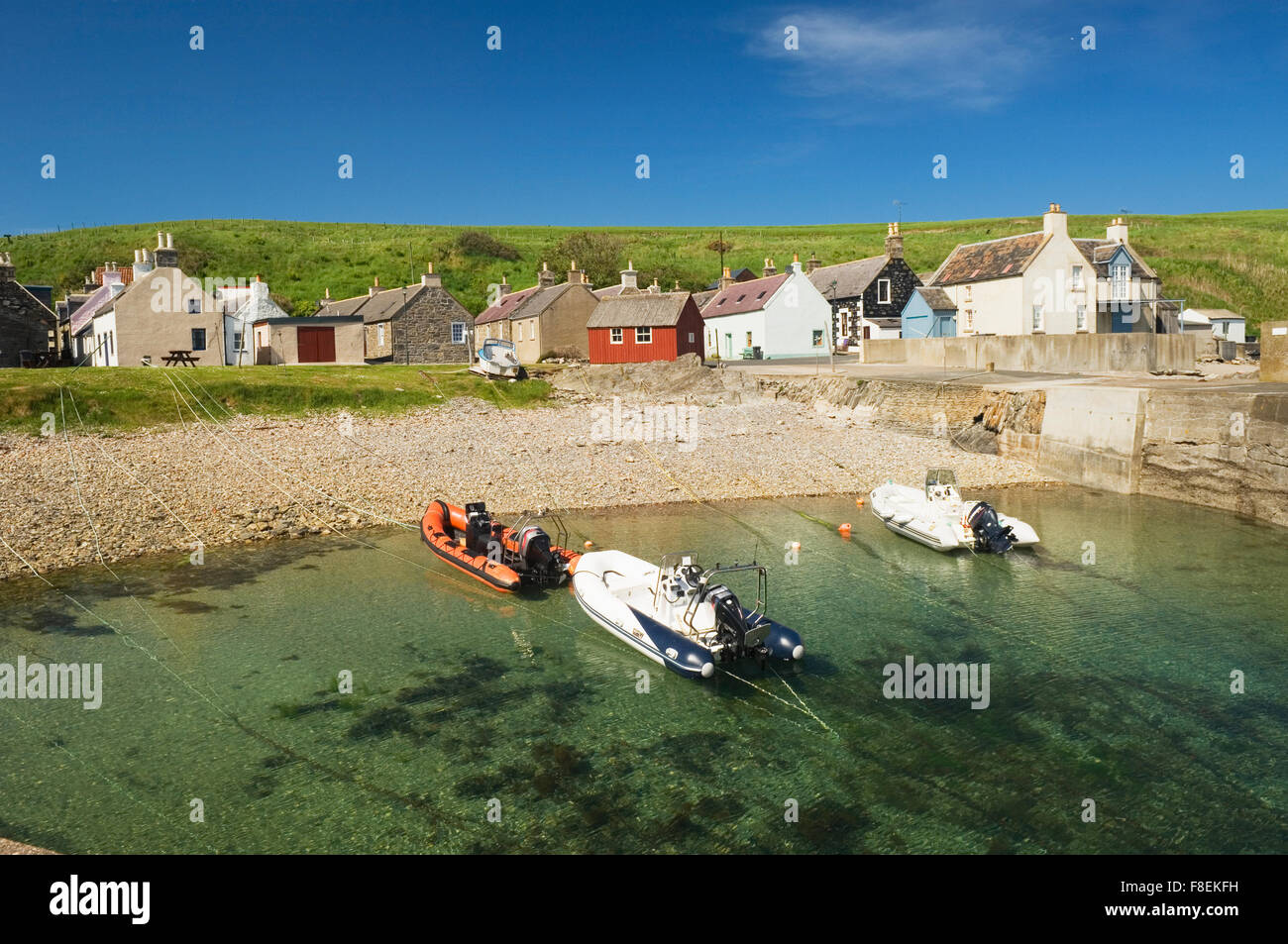 The picturesque village of Sandend - Aberdeenshire, Scotland Stock ...