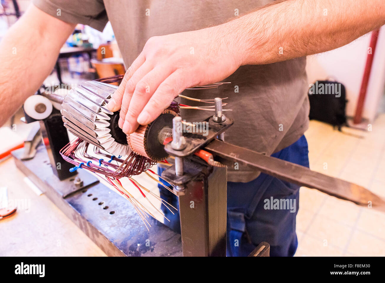 Electric motor production Stock Photo - Alamy