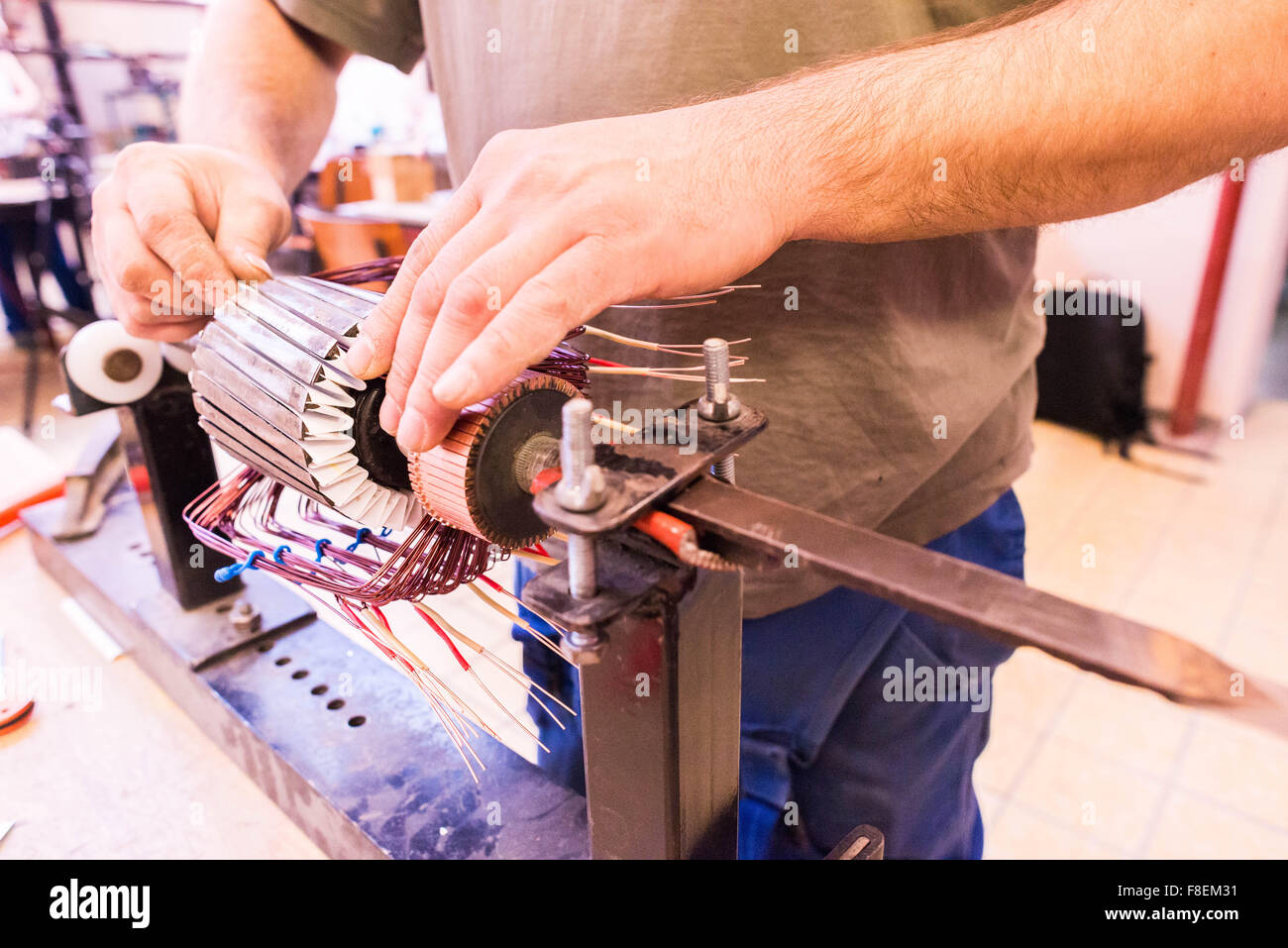 Electric motor production Stock Photo - Alamy