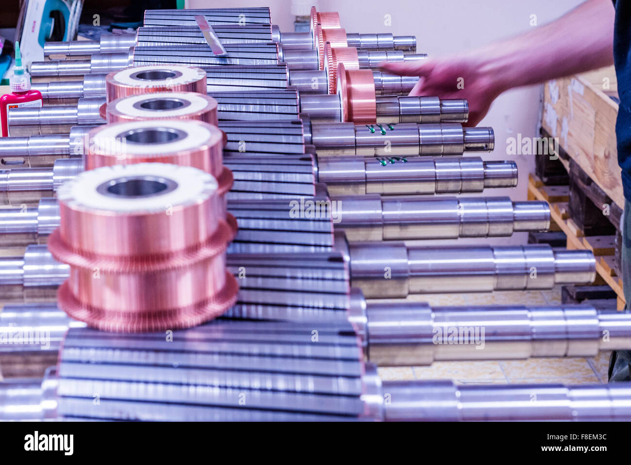 a rotors, electric motor part production Stock Photo - Alamy