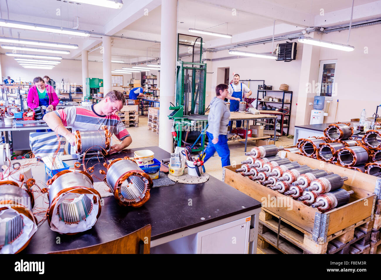 Electric motor production, copper Stock Photo - Alamy
