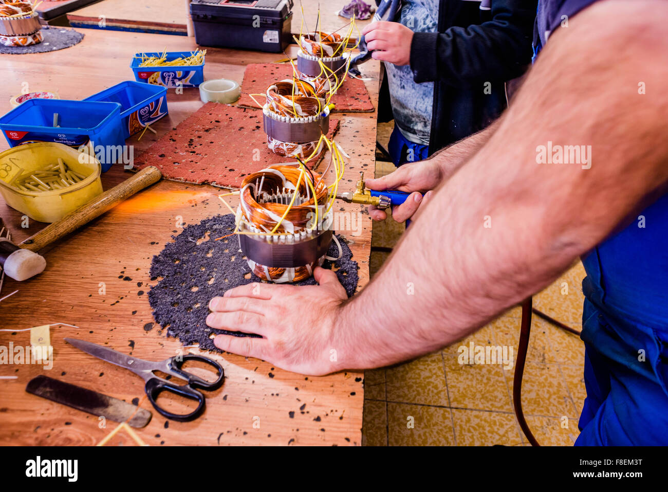 Electric motor production, copper Stock Photo - Alamy