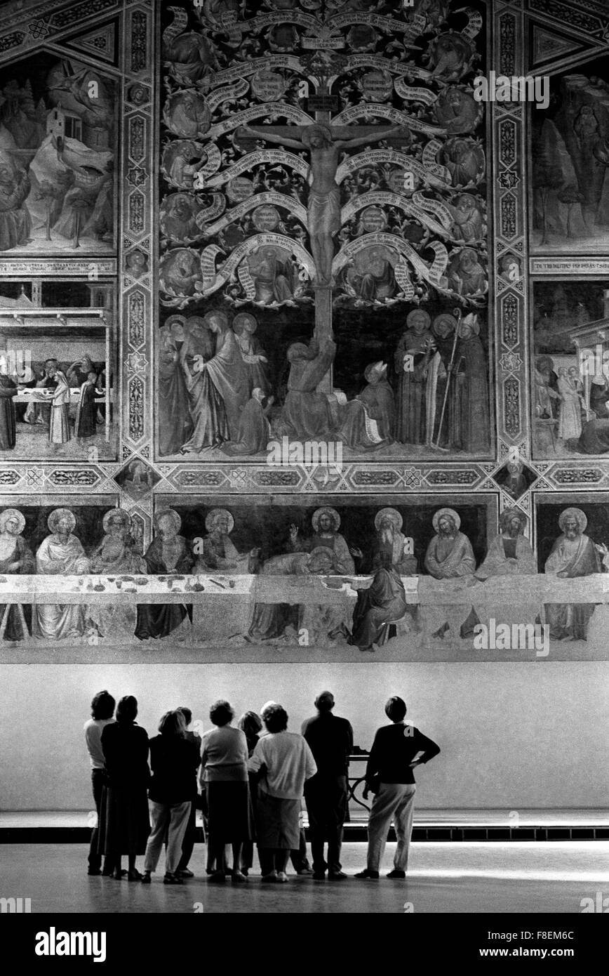 Jesus in the tree of life and four miracle scenes hi-res stock ...