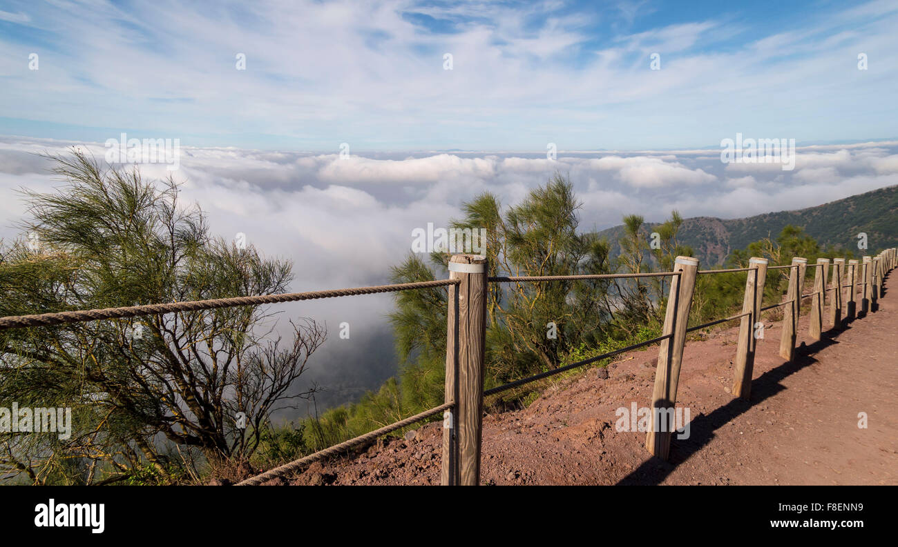 Beautiful landscape view from the Vesuvius Crater, active volcano of ...